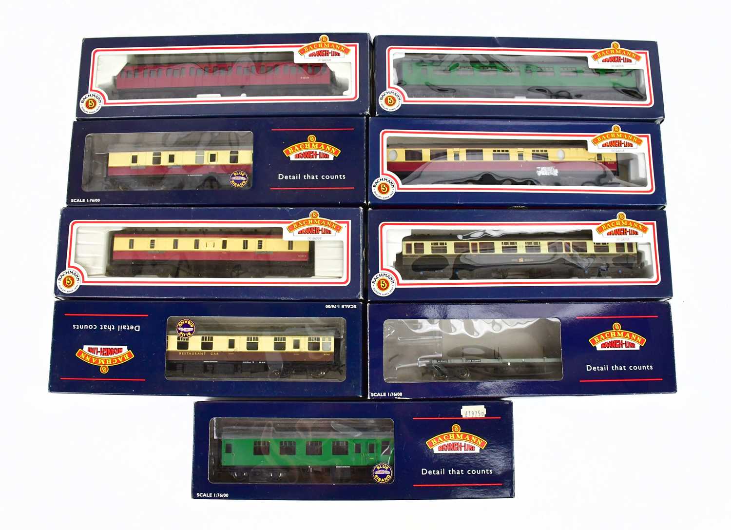 Lot 235 - BACHMANN; nine boxed OO gauge carriages.