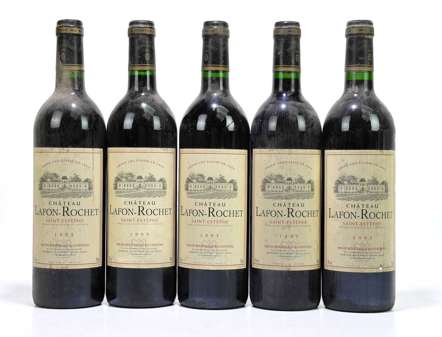 Lot 403 - RED WINE; five bottles of Château