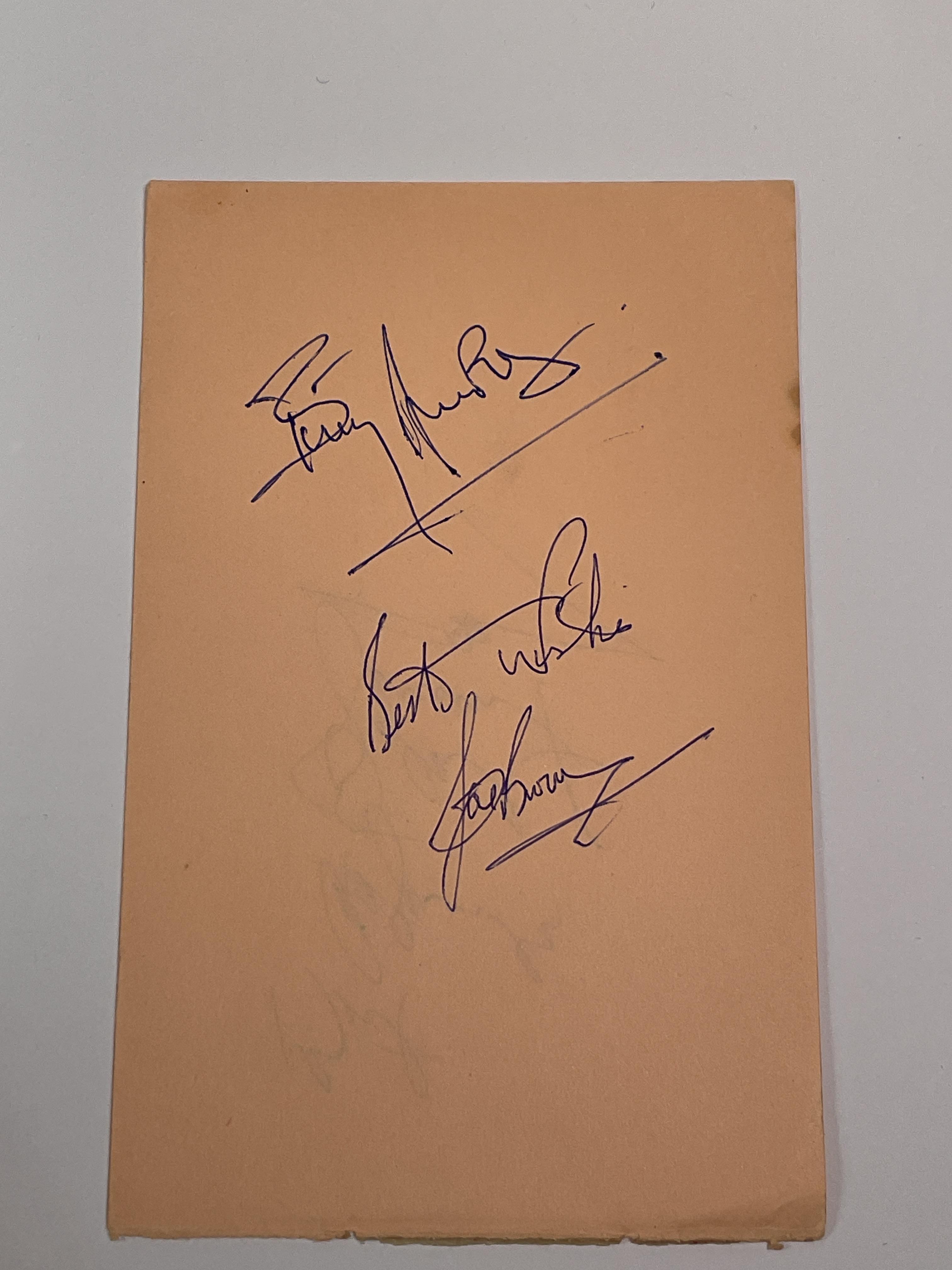Lot 2035 - GENE VINCENT; a page from an autograph book