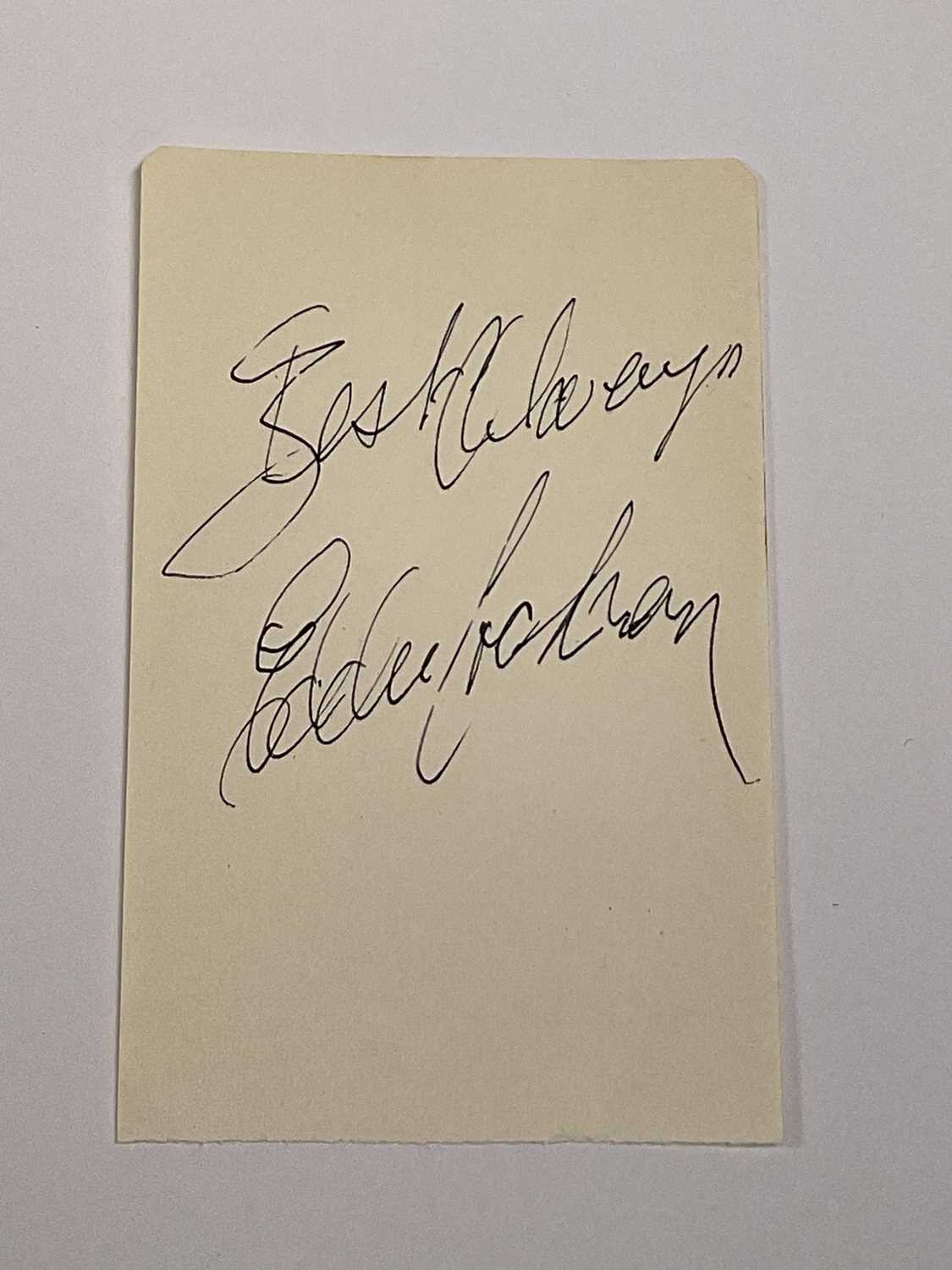 Lot 2036 - EDDIE COCHRAN; a page from an autograph