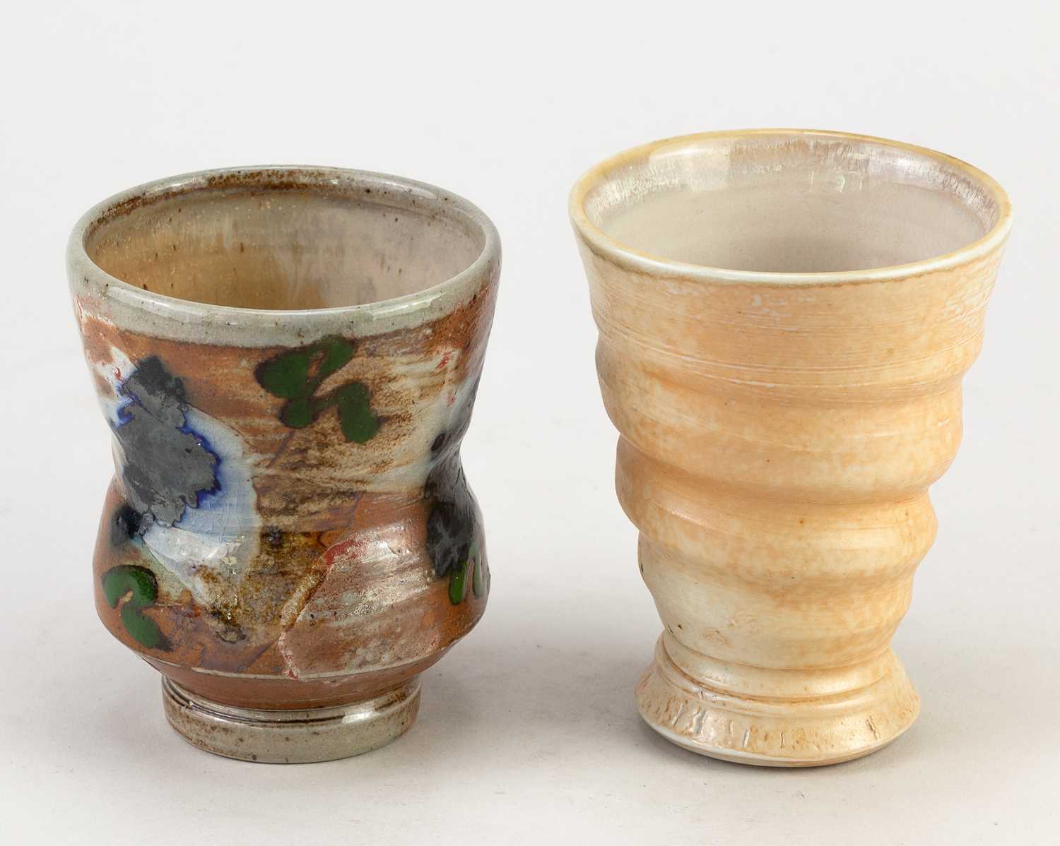 Lot 30 - RICHARD DEWAR; a salt glazed beaker covered