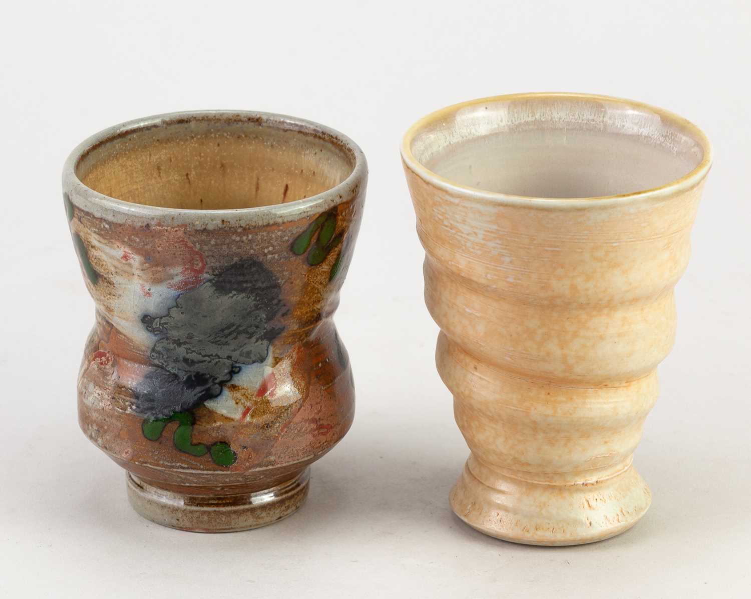 Lot 30 - RICHARD DEWAR; a salt glazed beaker covered