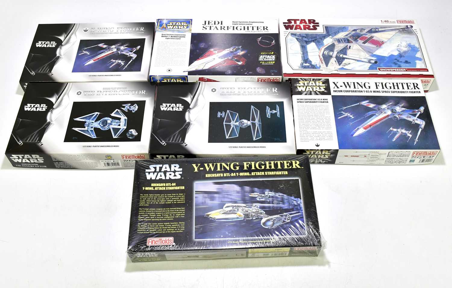 Lot 131 - FINE MOLDS; seven boxed Star Wars model kits
