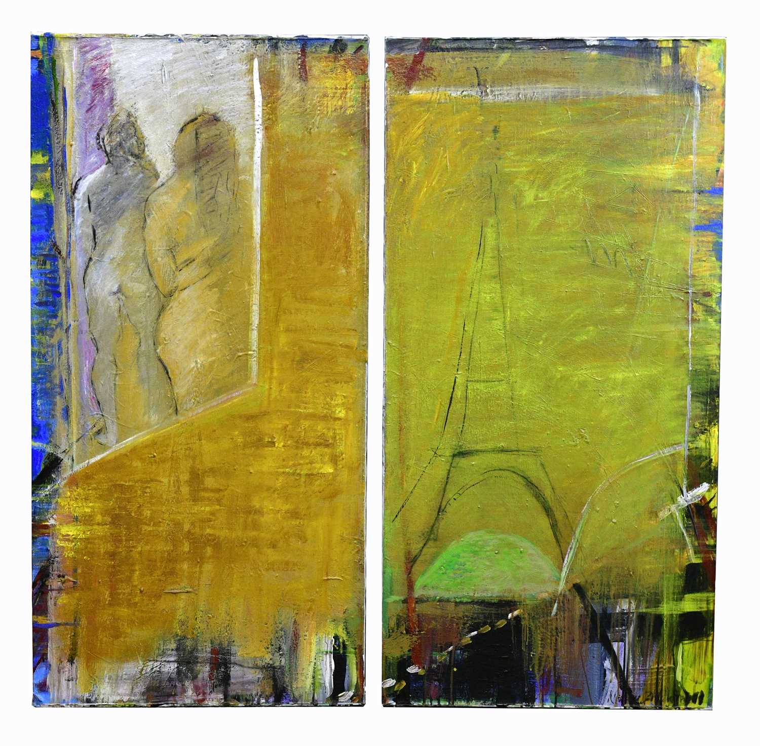 Lot 201 - NANCY BALDWIN (1935-2021); a large diptych,