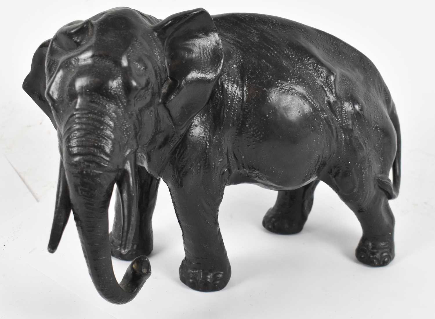 Lot 529 - A Japanese patinated figure of an elephant,