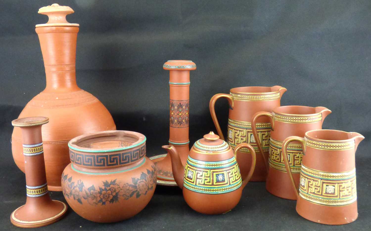 Lot 277 - Nine pieces of 19th century terracotta