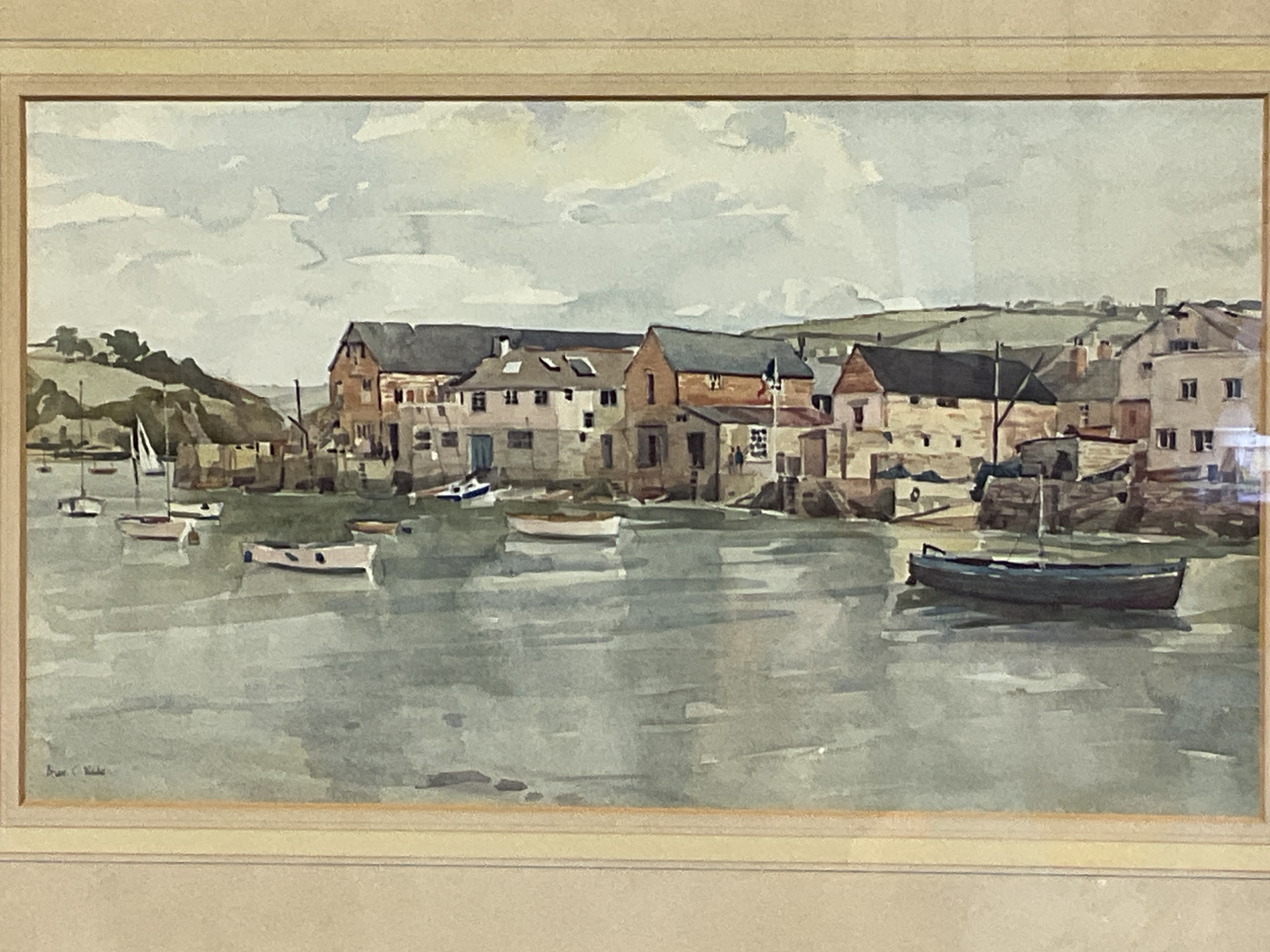 Lot 341 - BRIAN C. WADE; watercolour, harbour scene,