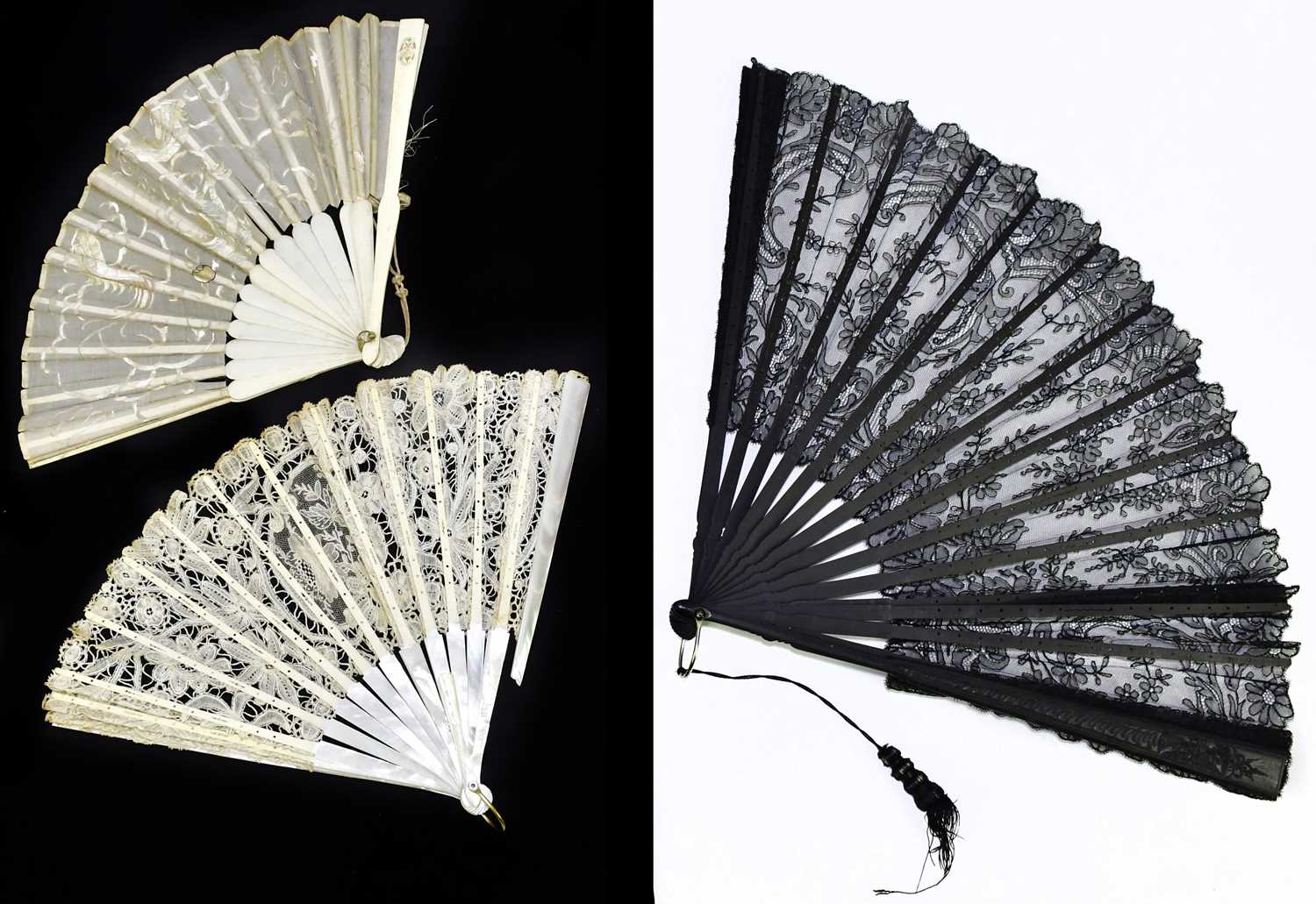 Lot 2247 - Three vintage fans contained within two fan