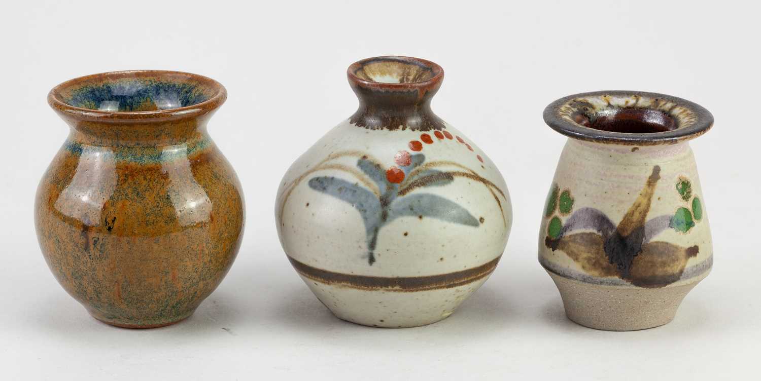 Lot 316 - Lowerdown Pottery; a stoneware bud vase with