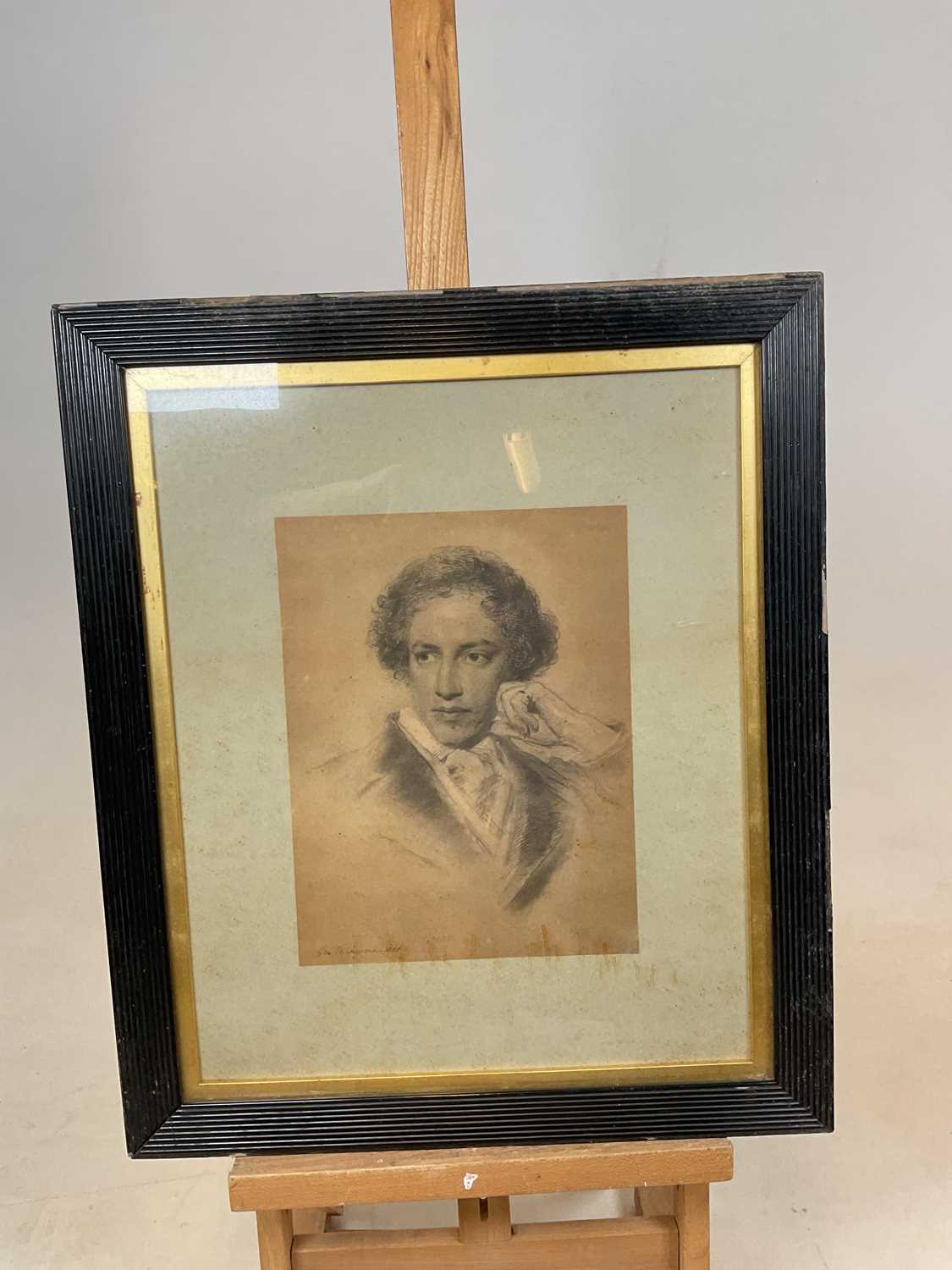 Lot 335 - GEORGE RICKMAN; pencil study, portrait of a