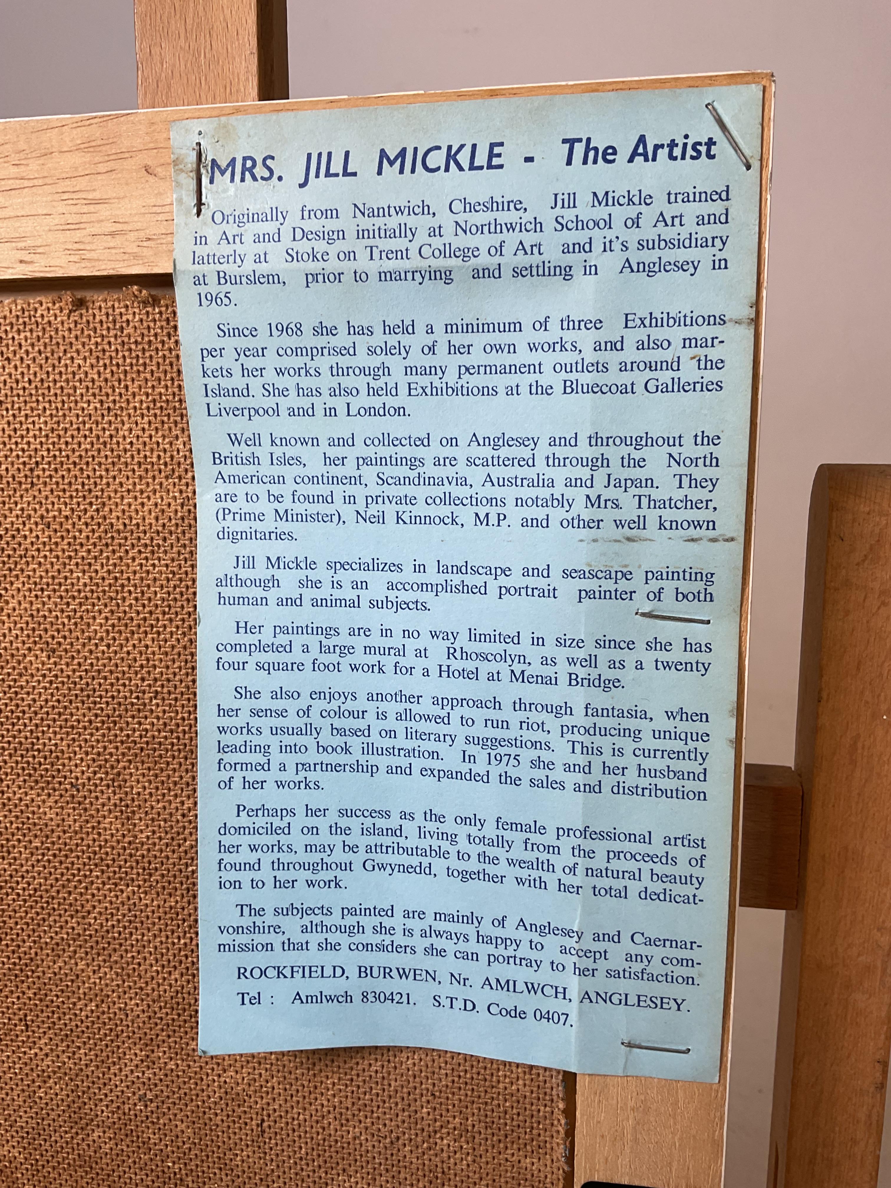 Lot 346 - JILL MICKLE; oil on board, coastal landscape,