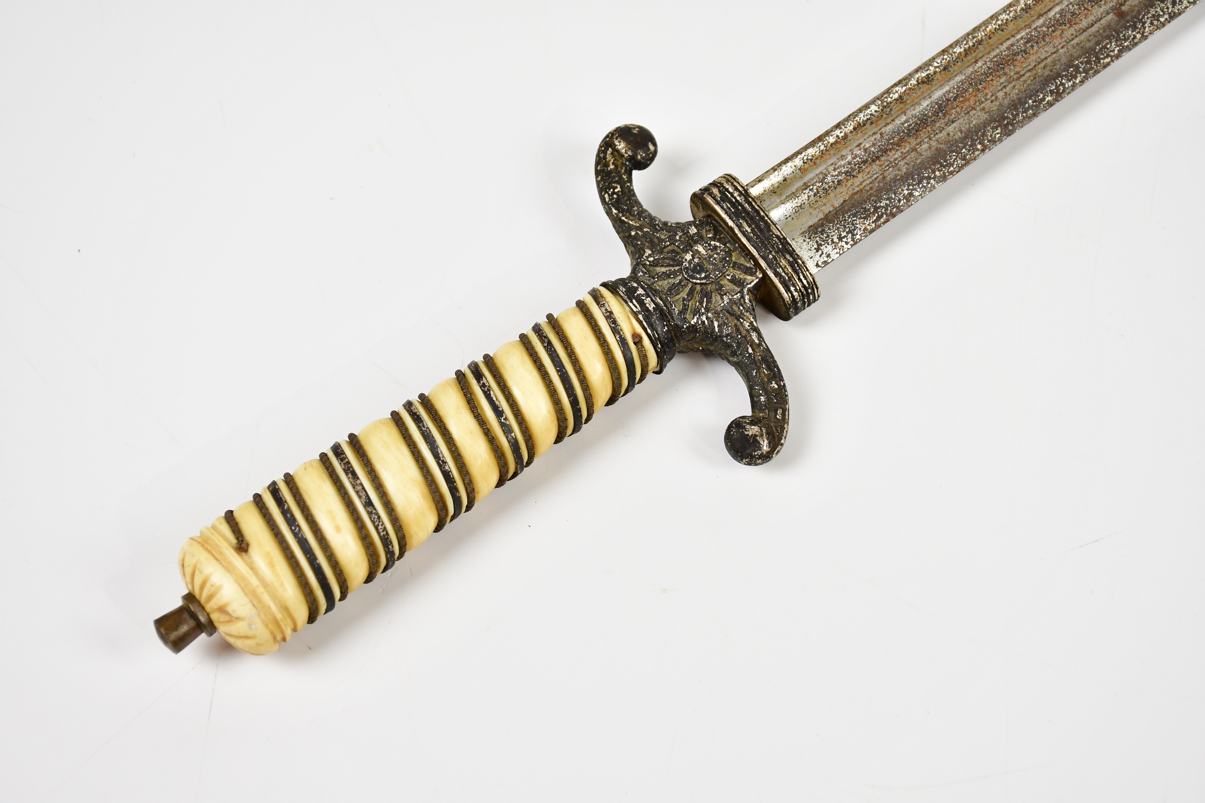 Lot 674 - An ornate 20th century short sword, marked