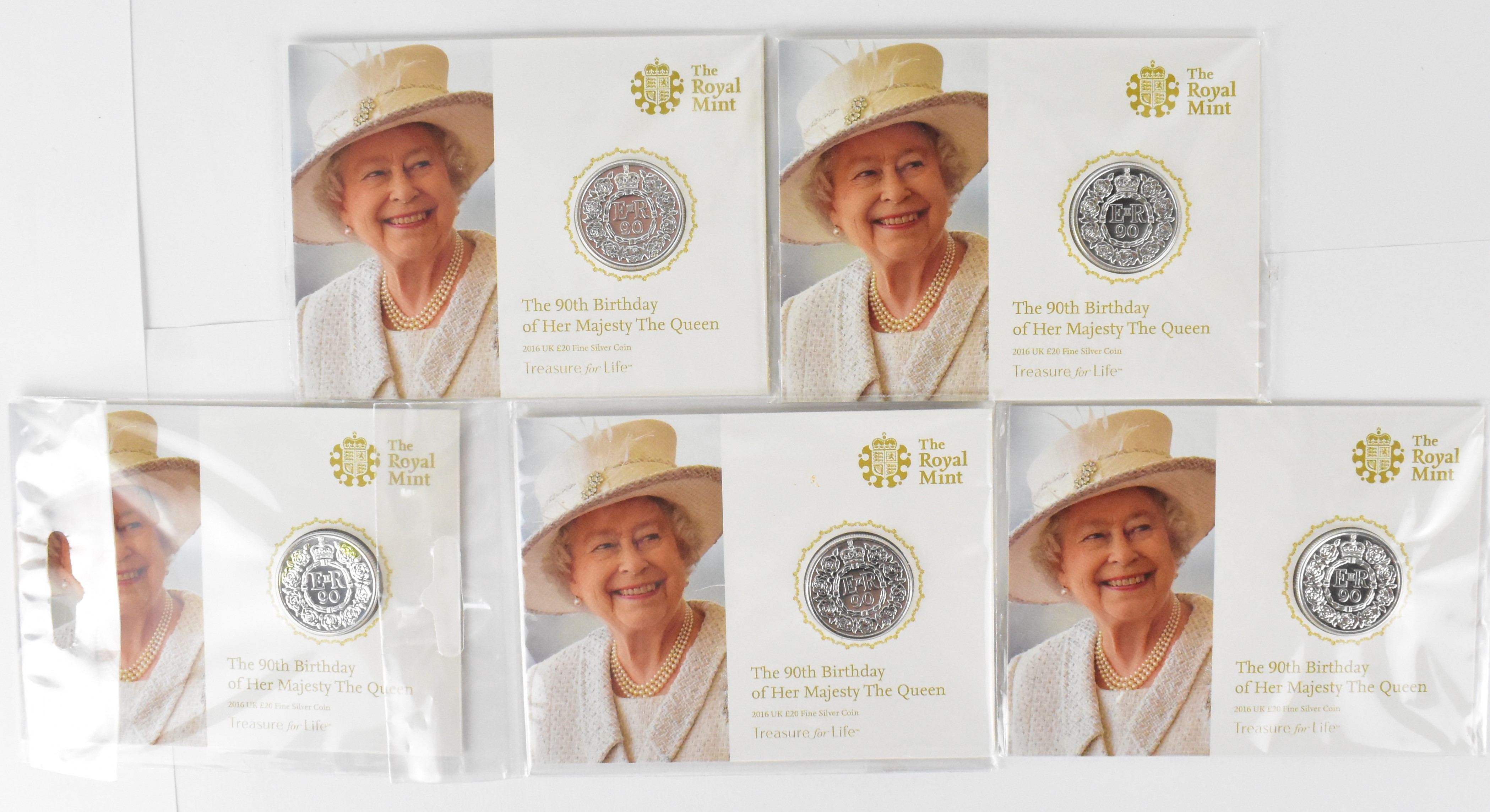 Lot 675 - THE ROYAL MINT; five coin presentation cards