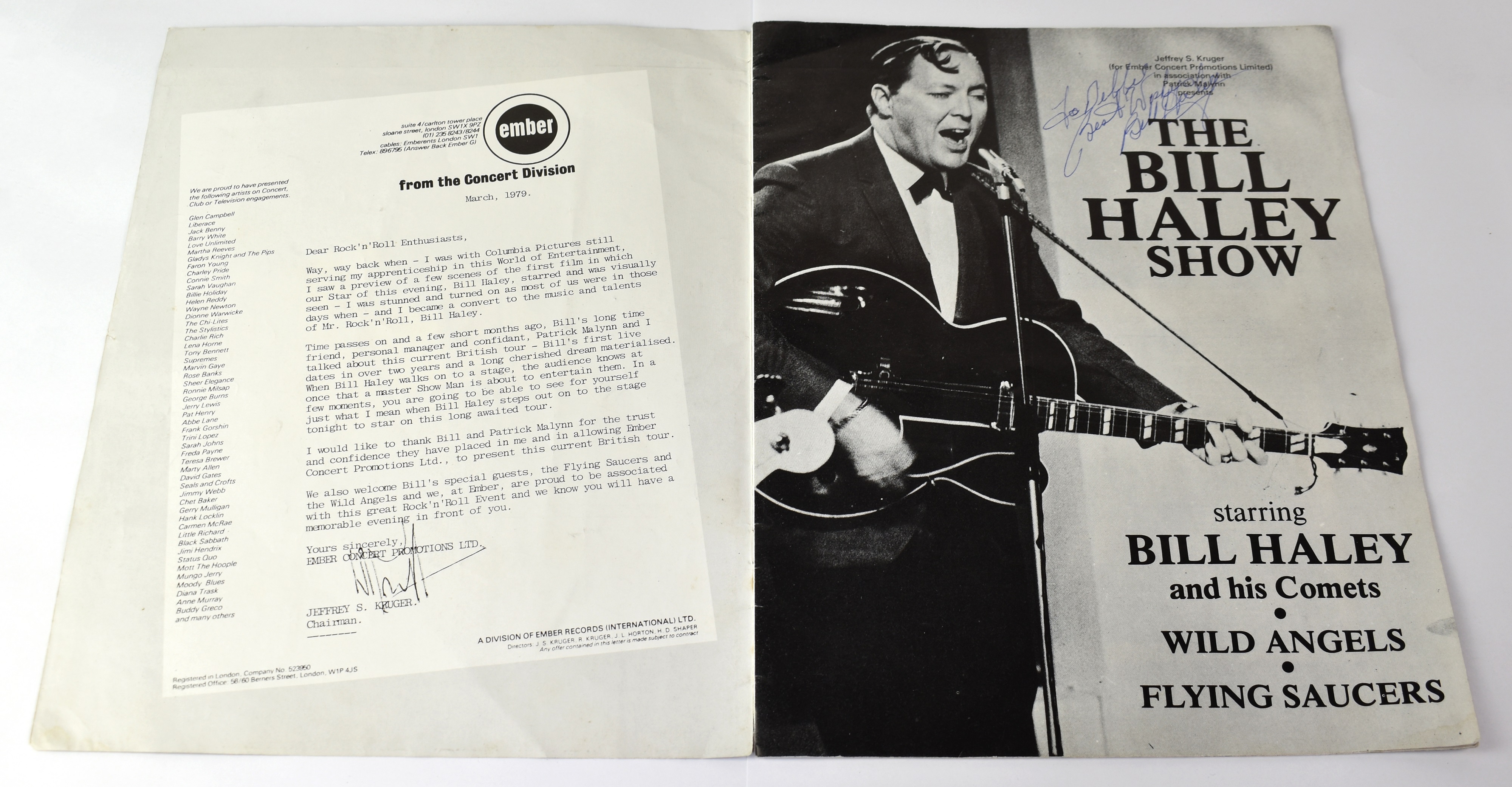 Lot 165 - BILL HAYLEY; a 'Souvenir Programme 1977',