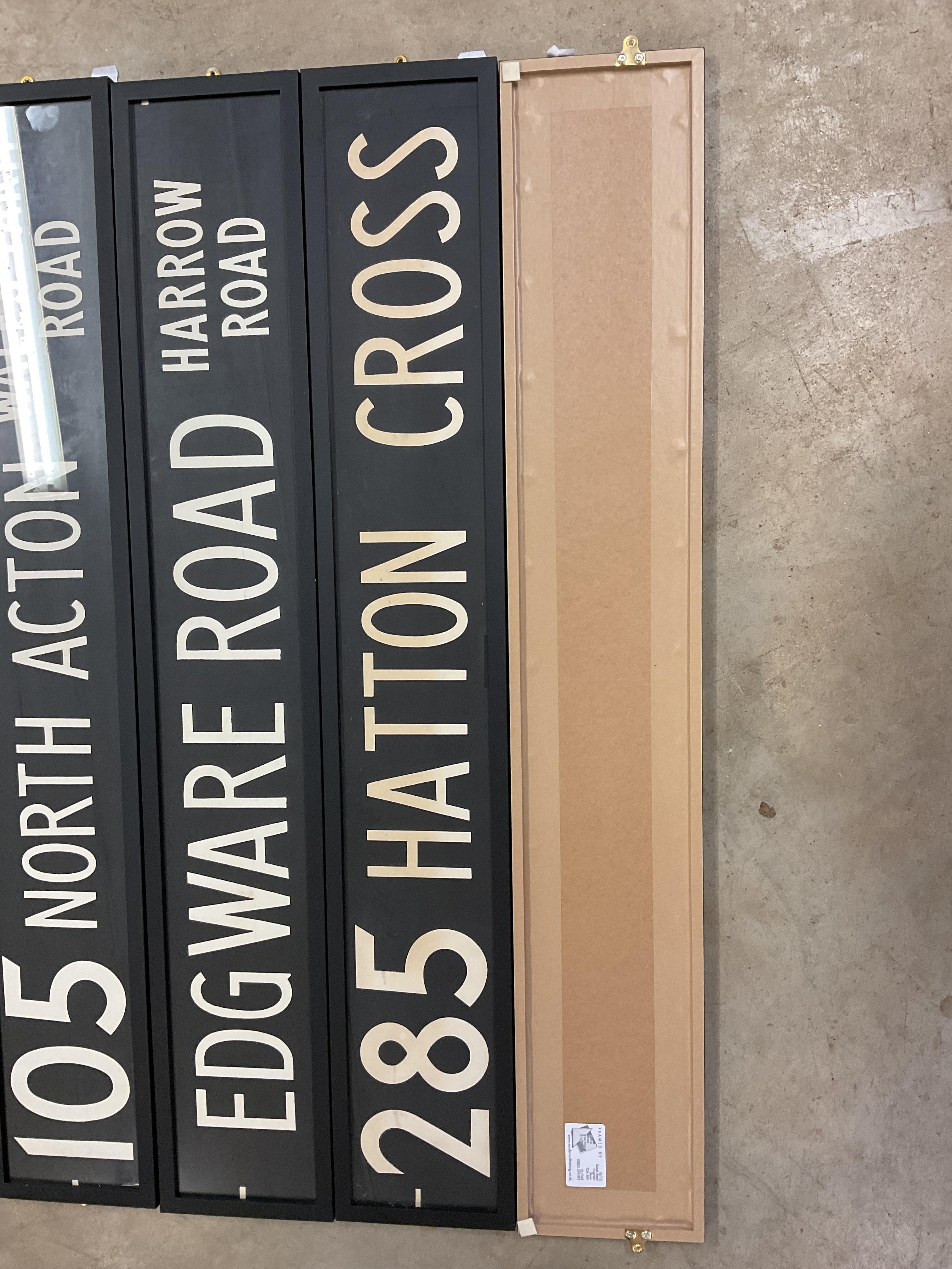 Lot 17 - Four original London bus blinds, '285 Hatton