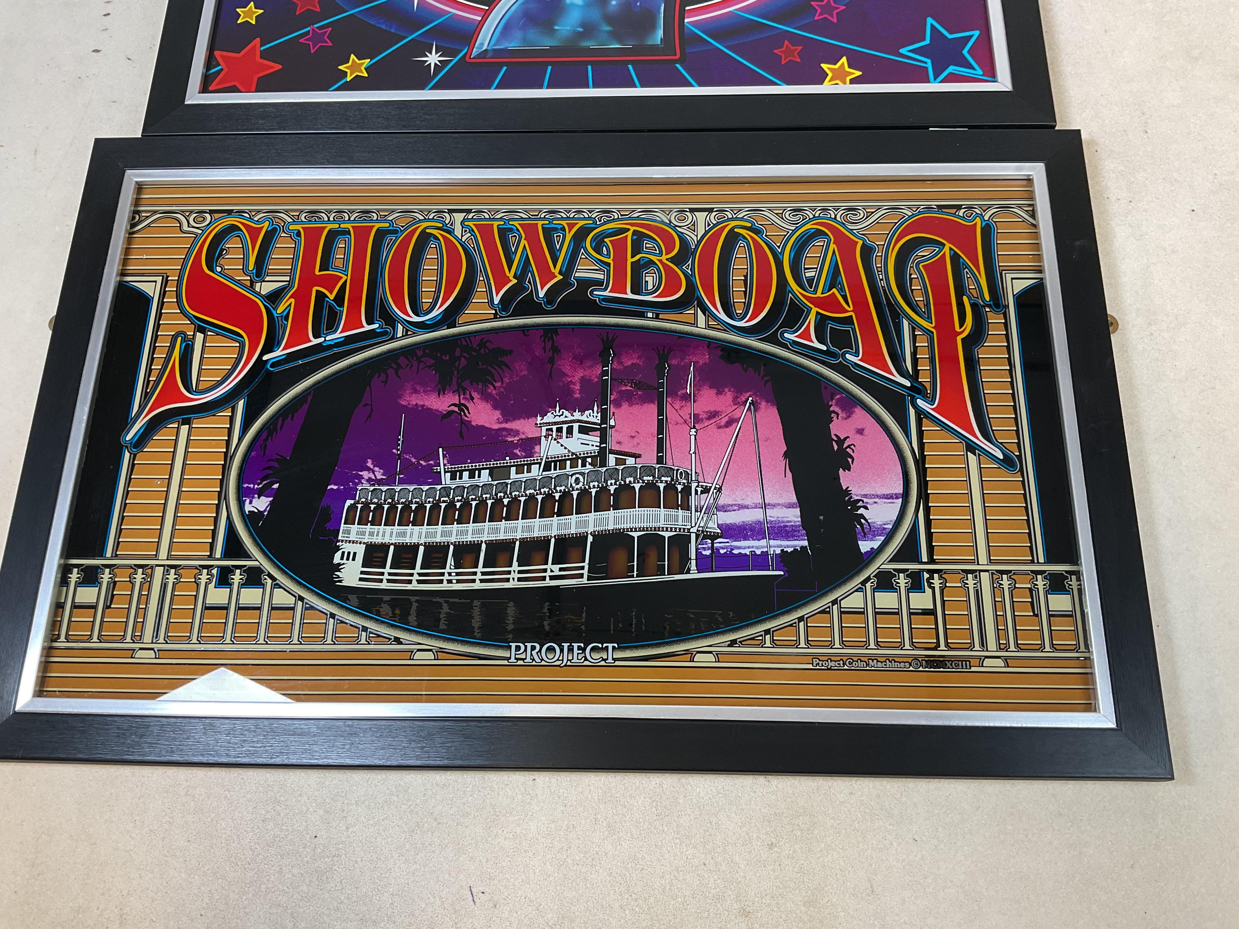 Lot 38 - Three fruit machine display backboards,