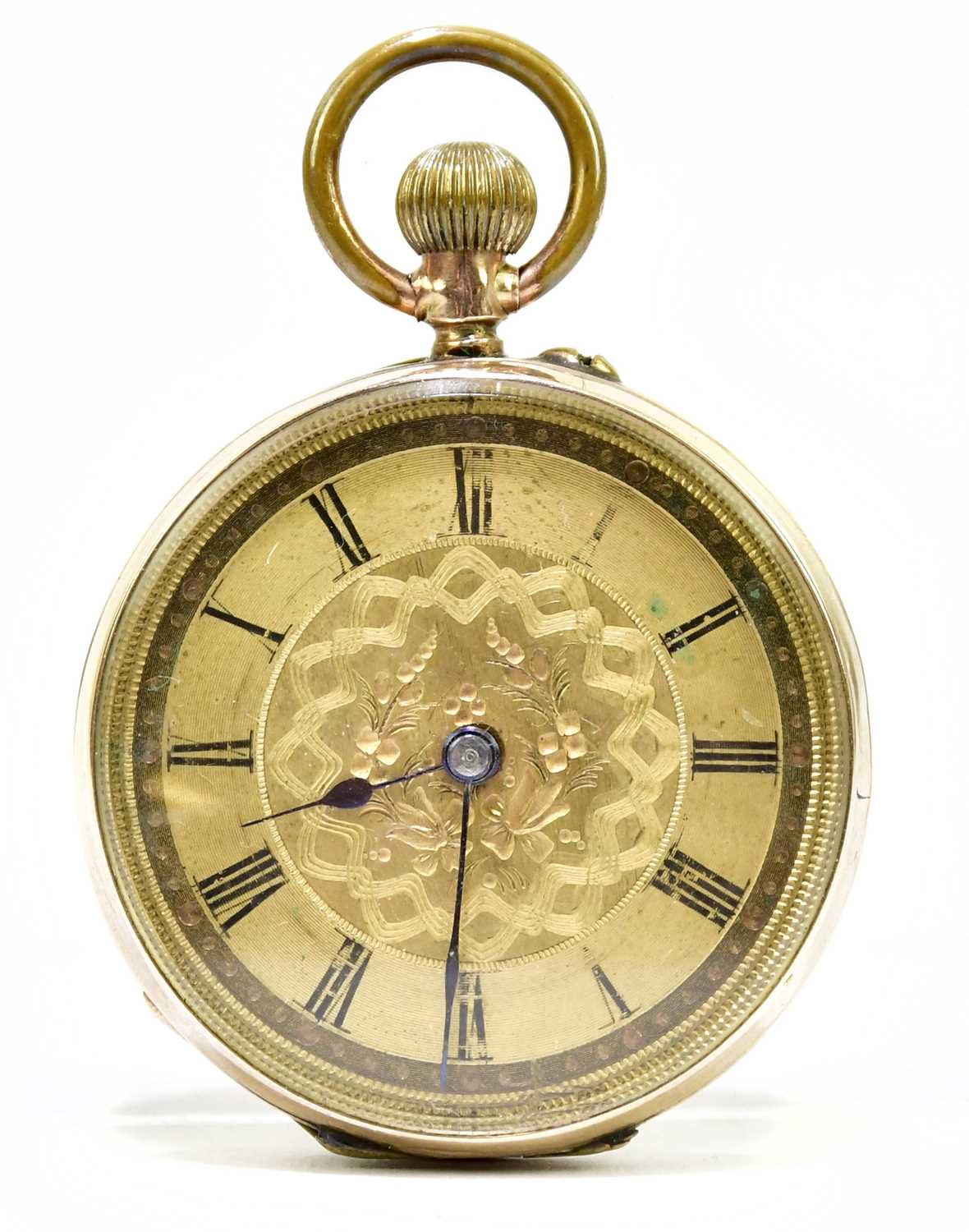 Lot 538 - A 9ct gold cased crown wind fob watch, the