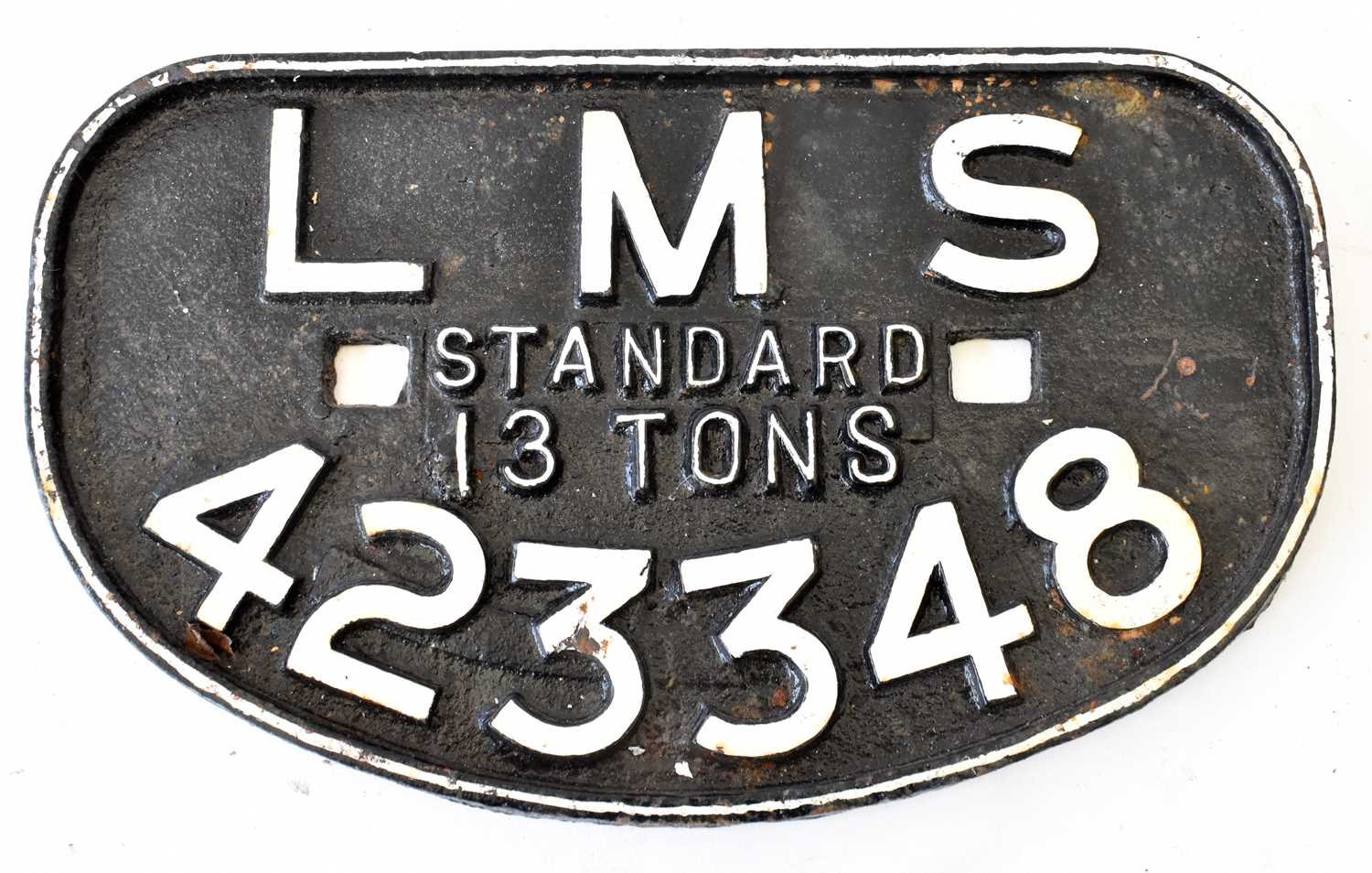 Lot 48 - RAILWAYANA; wagon plate, LMS 423348 Standard