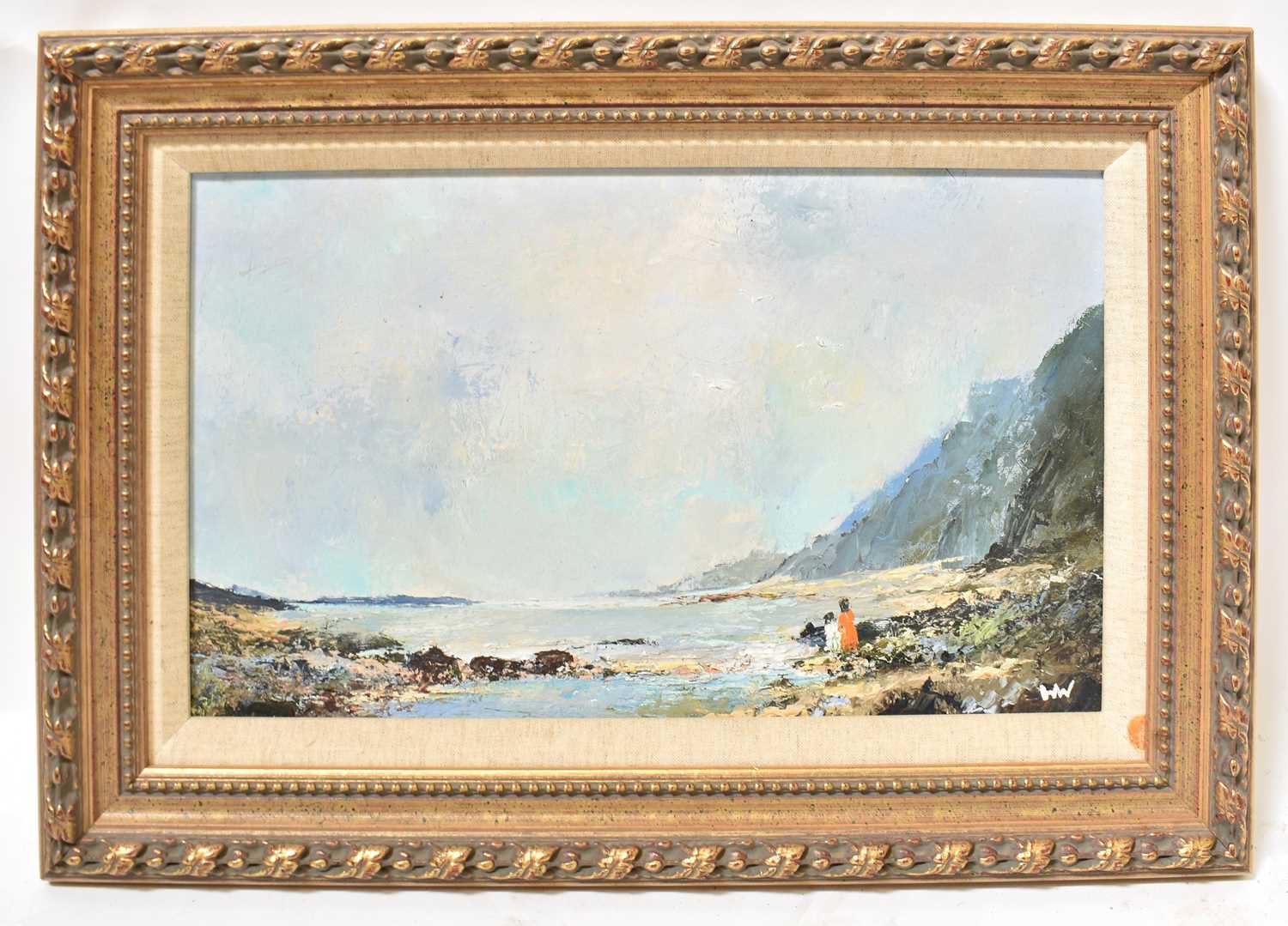 Lot 363 - WILLIAM WILLIAMSON; oil on board, coastal