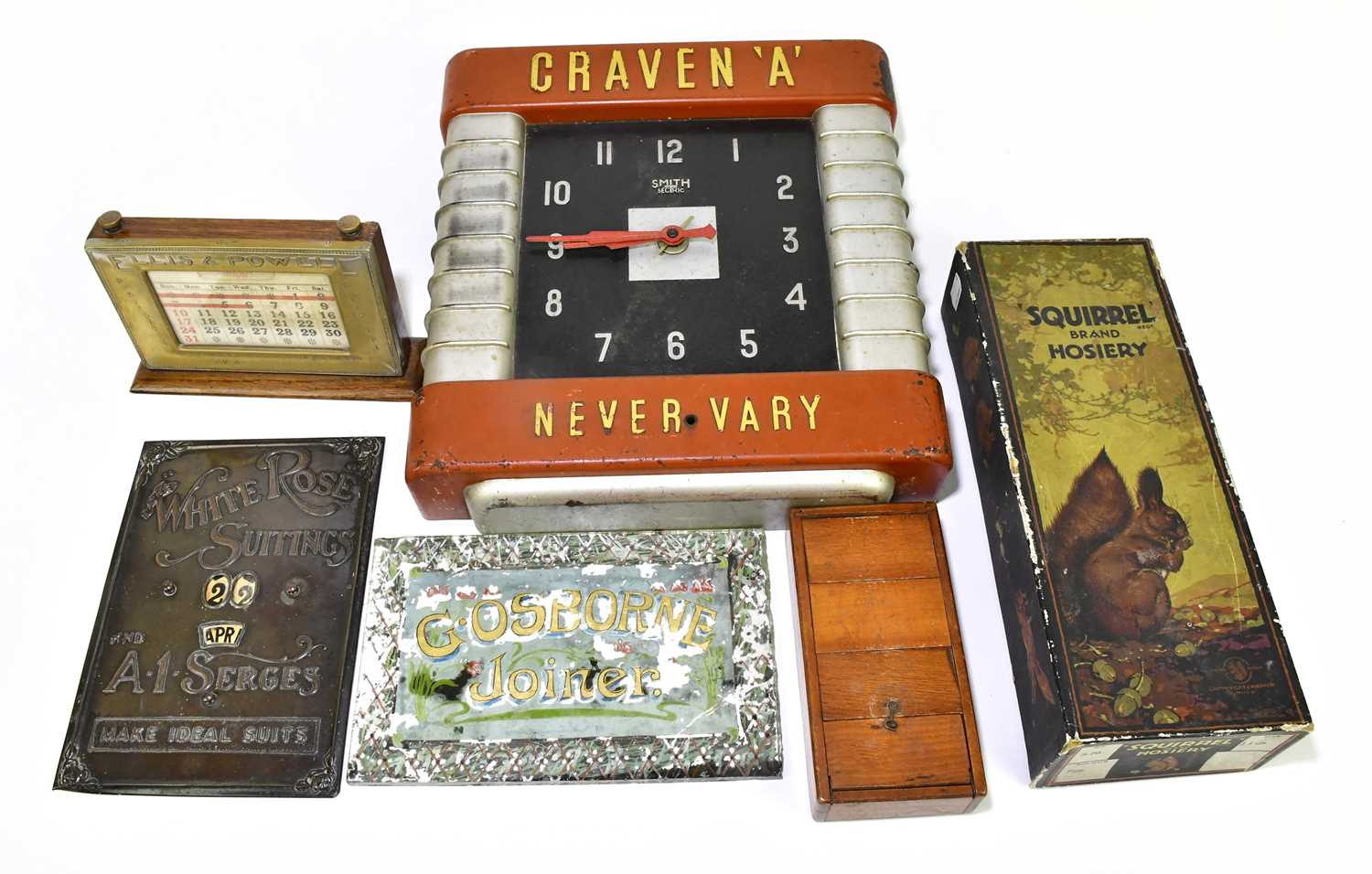 Lot 2070 - A Smith's clock 'Craven A, Never Vary',