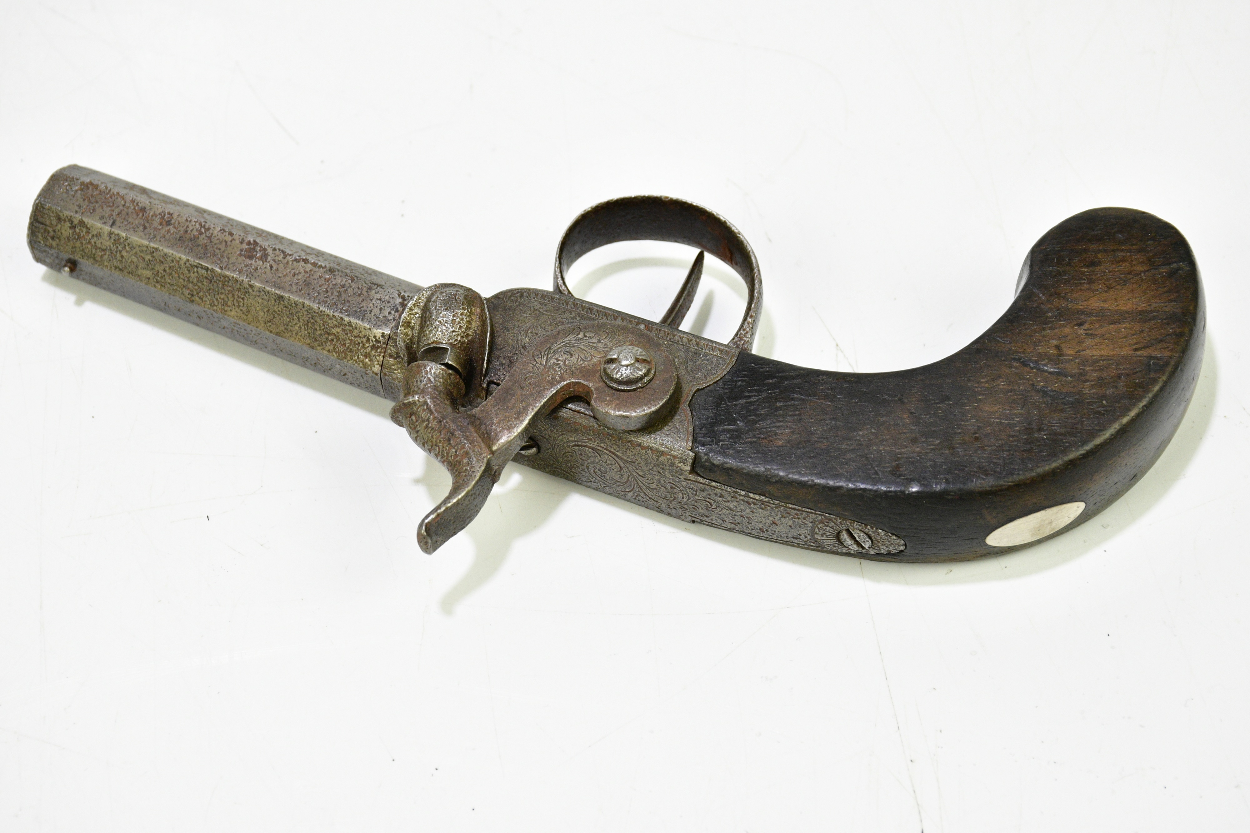 Lot 601 - A 19th century percussion cap muff pistol