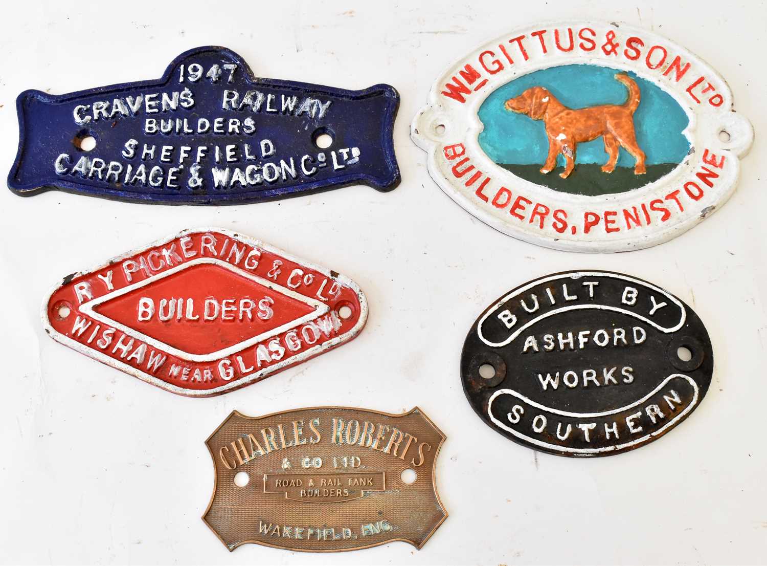 Lot 35 - RAILWAYANA; builders plate, Craven's Railway