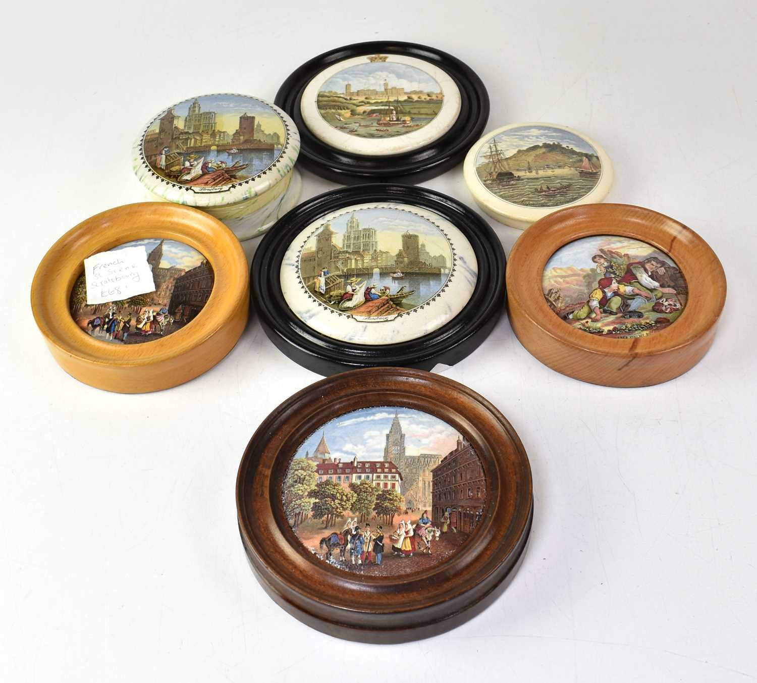 Lot 247 - PRATT; seven pot lids including four of