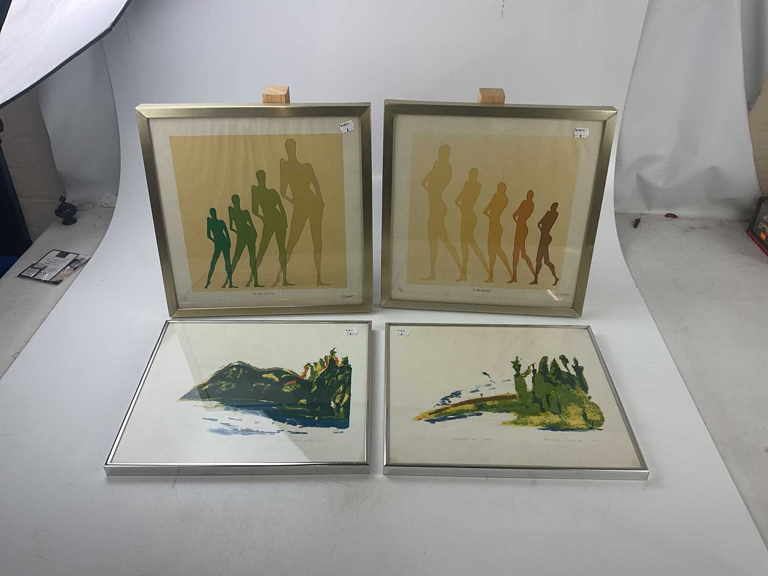 Lot 1612 - BOB SANDERS; a pair of pencil signed