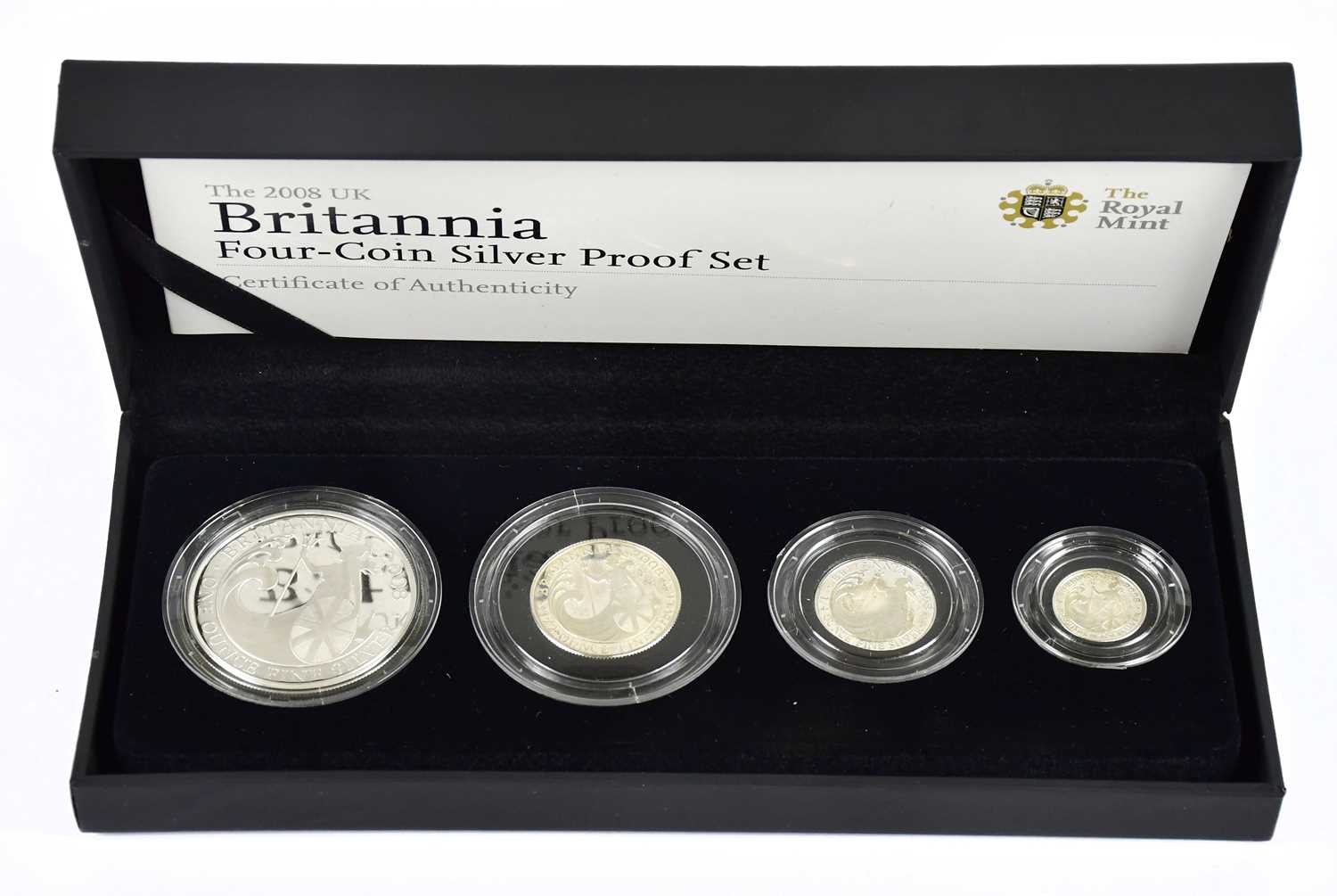 Lot 1458 - A cased 2008 Britannia four coin silver