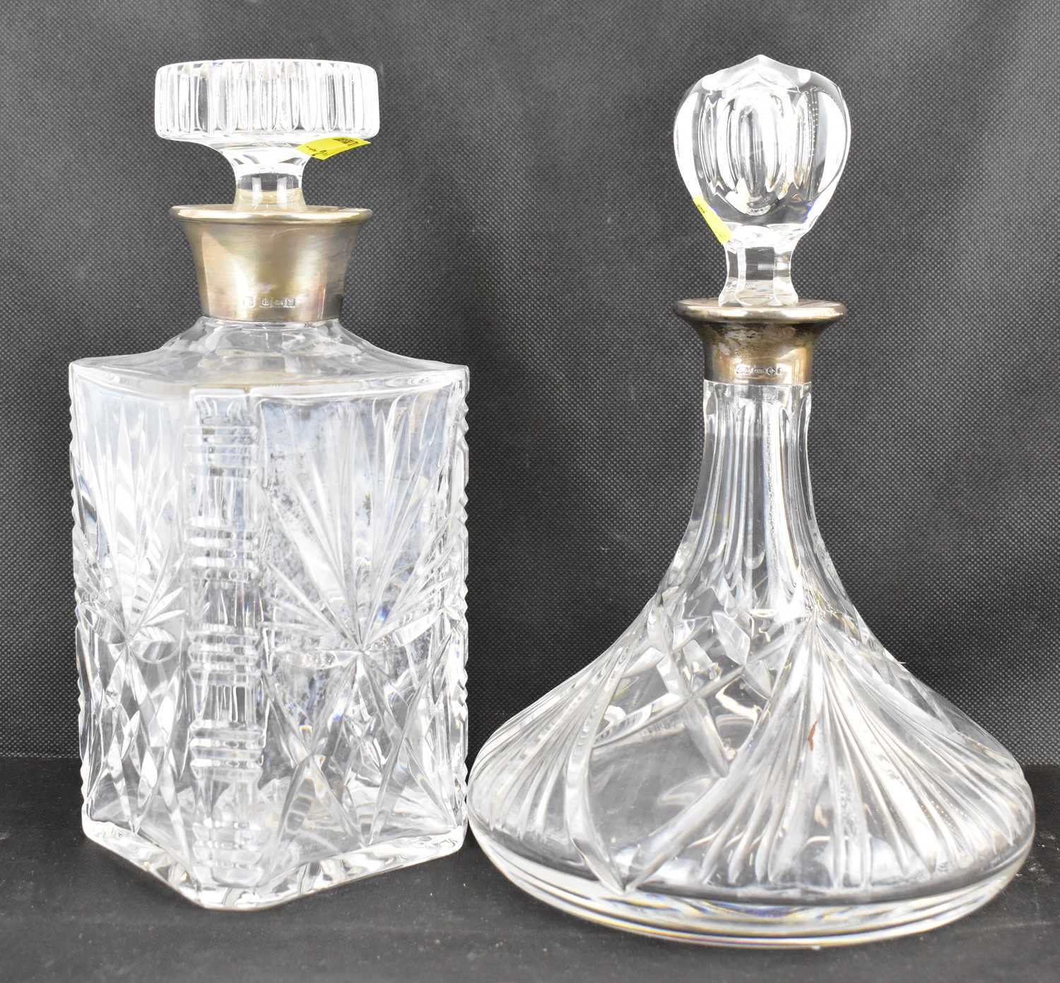 Lot 460 - Two cut glass crystal decanters, one of