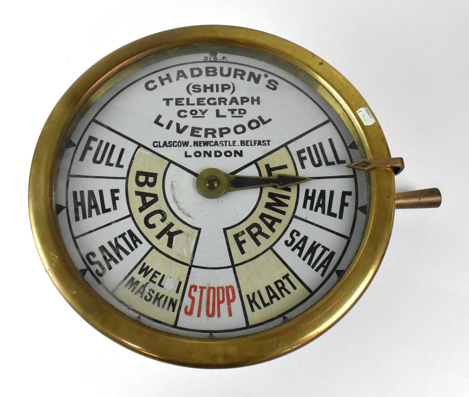 Lot 236 - CHADBURN'S LIVERPOOL LTD; a brass cased ship'