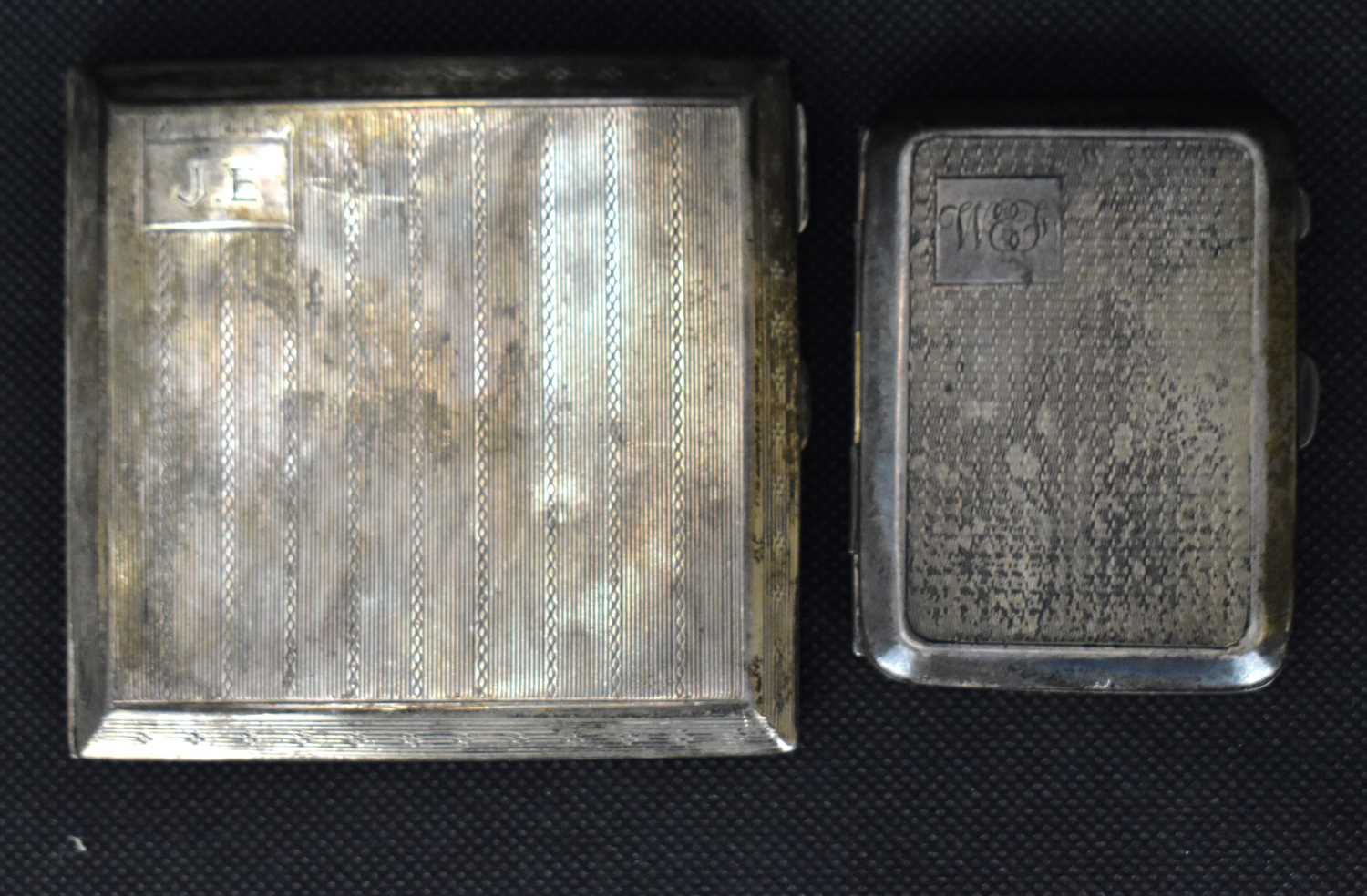 Lot 786 - Two hallmarked silver cigarette cases, 8.5 x