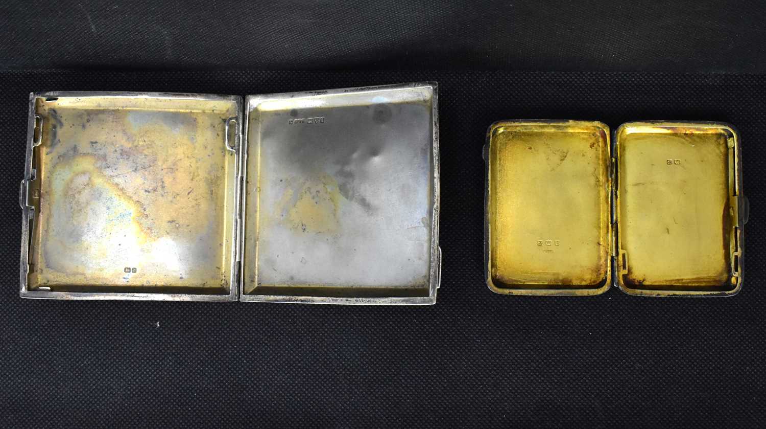 Lot 786 - Two hallmarked silver cigarette cases, 8.5 x