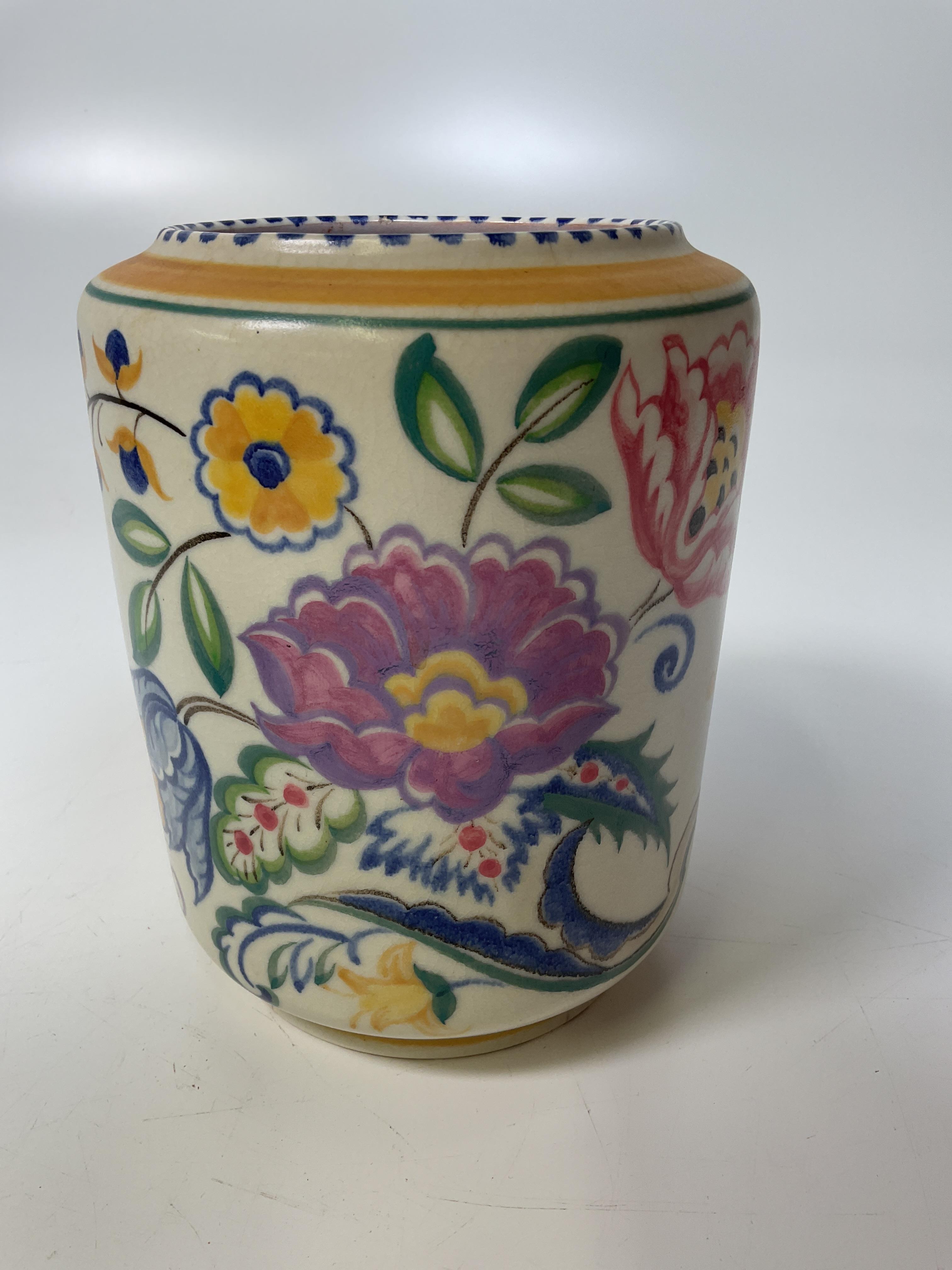 Lot 149 - POOLE POTTERY; a hand painted vase of