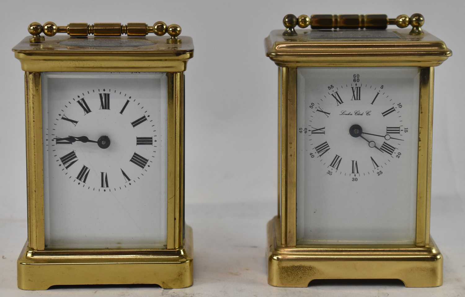 Lot 116 - Two 20th century brass cased carriage clocks,