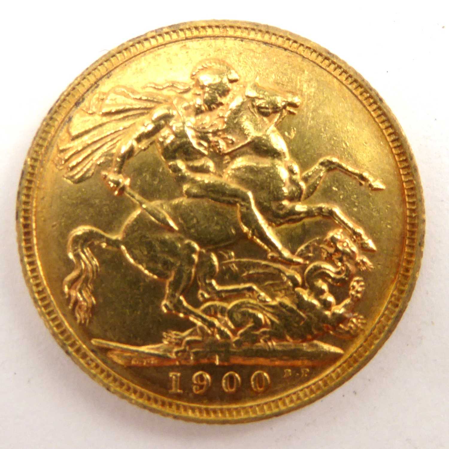 Lot 867 - A Victorian sovereign 1900, George and