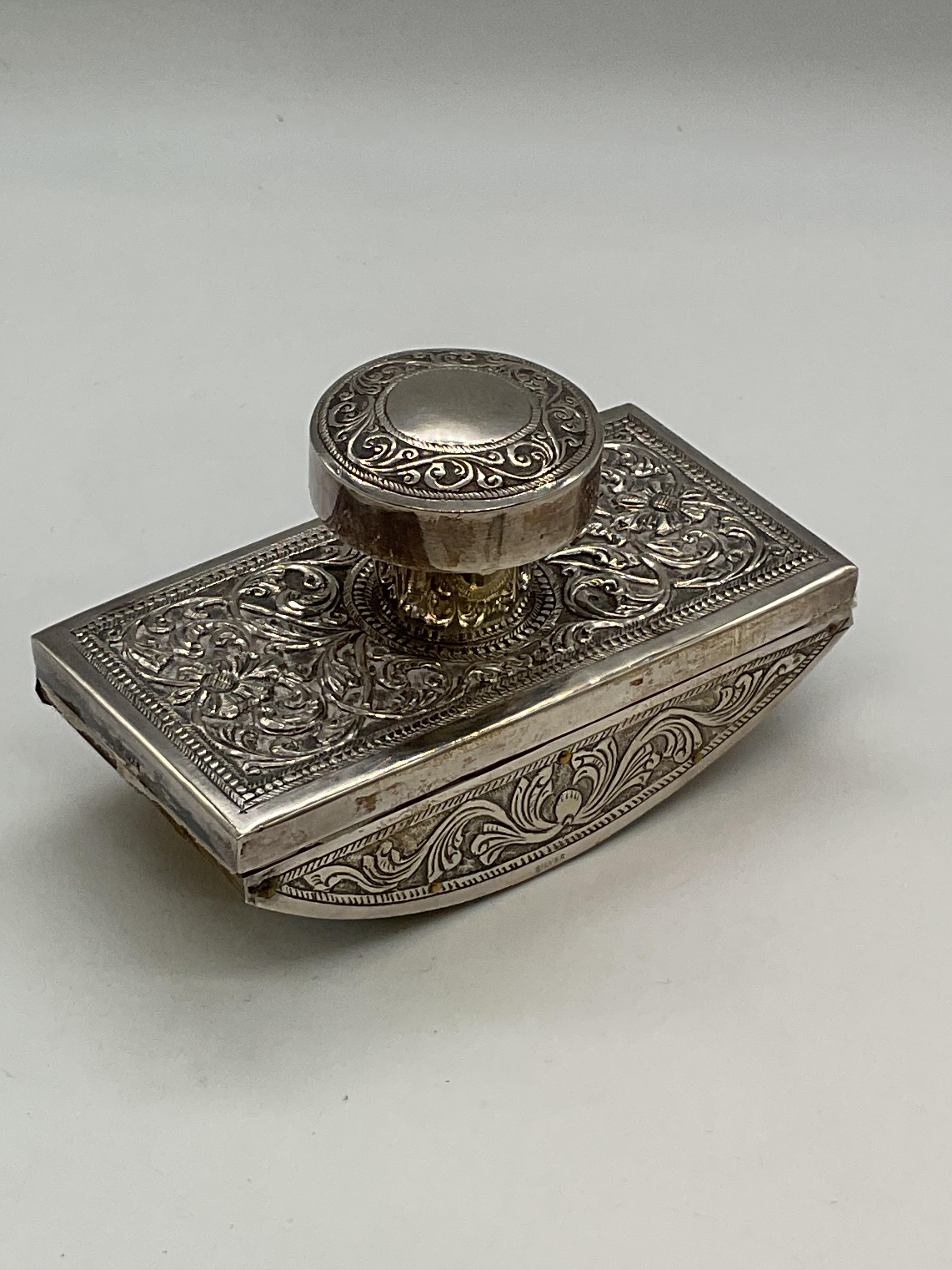 Lot 1107 - Two white metal mounted ink blotters with