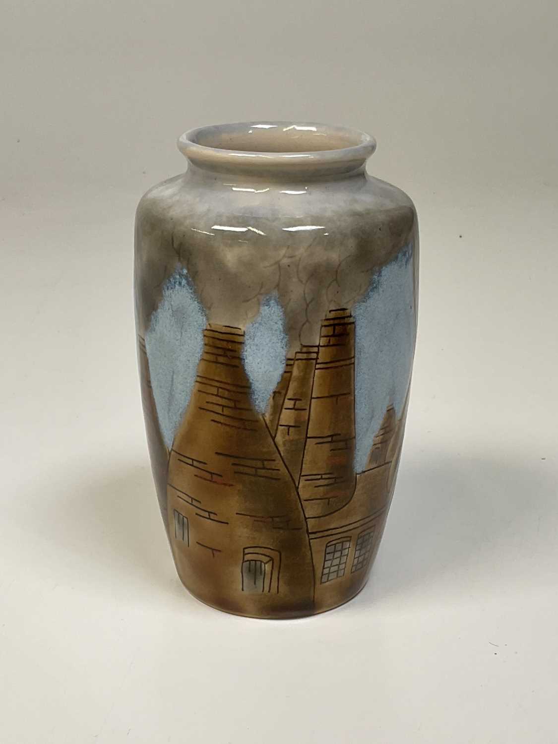 Lot 182 - COBRIDGE; a stoneware vase decorated with