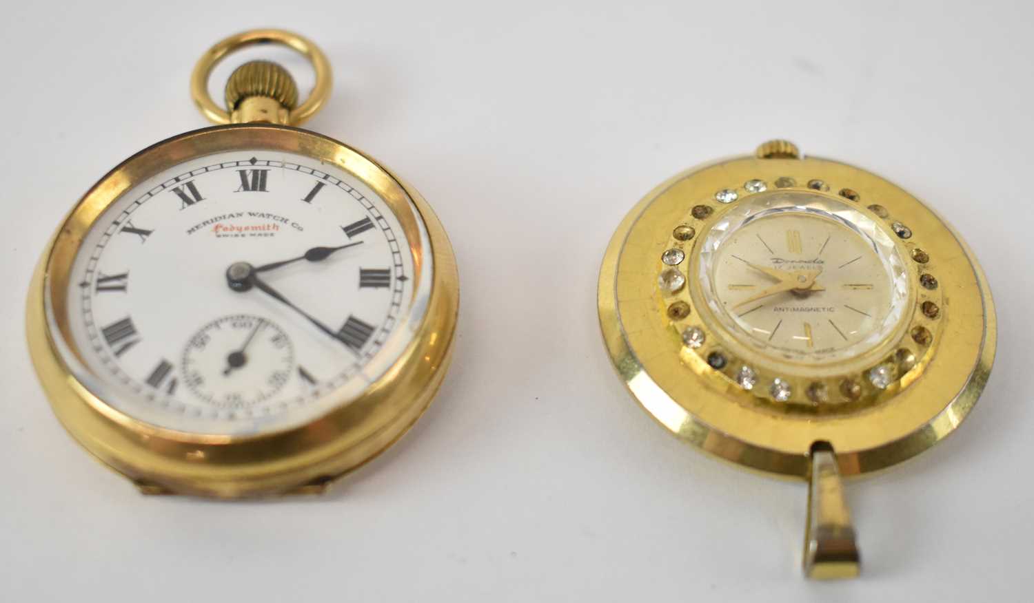 Lot 857 - MERIDIAN WATCH CO; a gold plated 'Ladysmith'