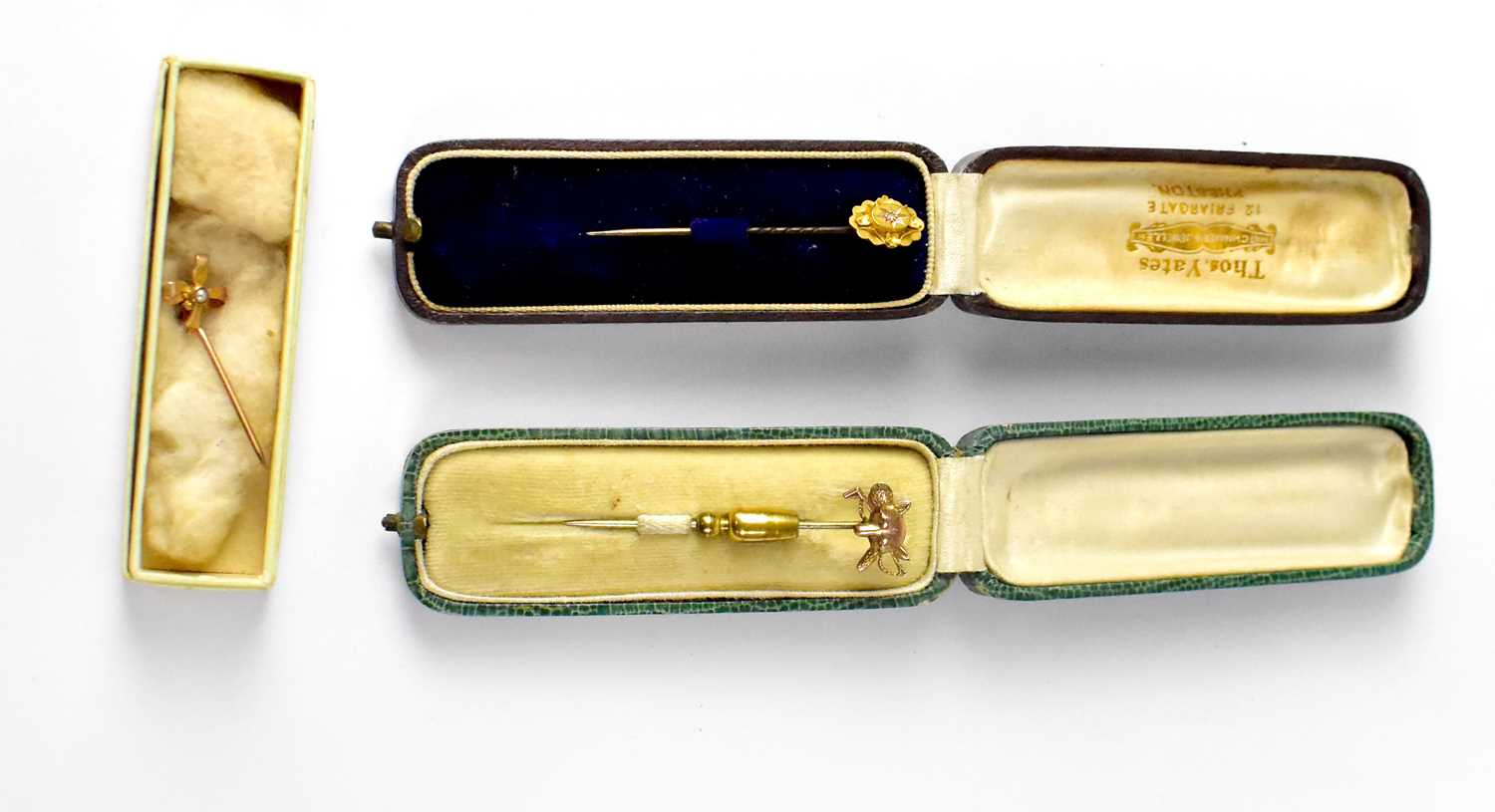 Lot 941 - Three Victorian tie or scarf pins
