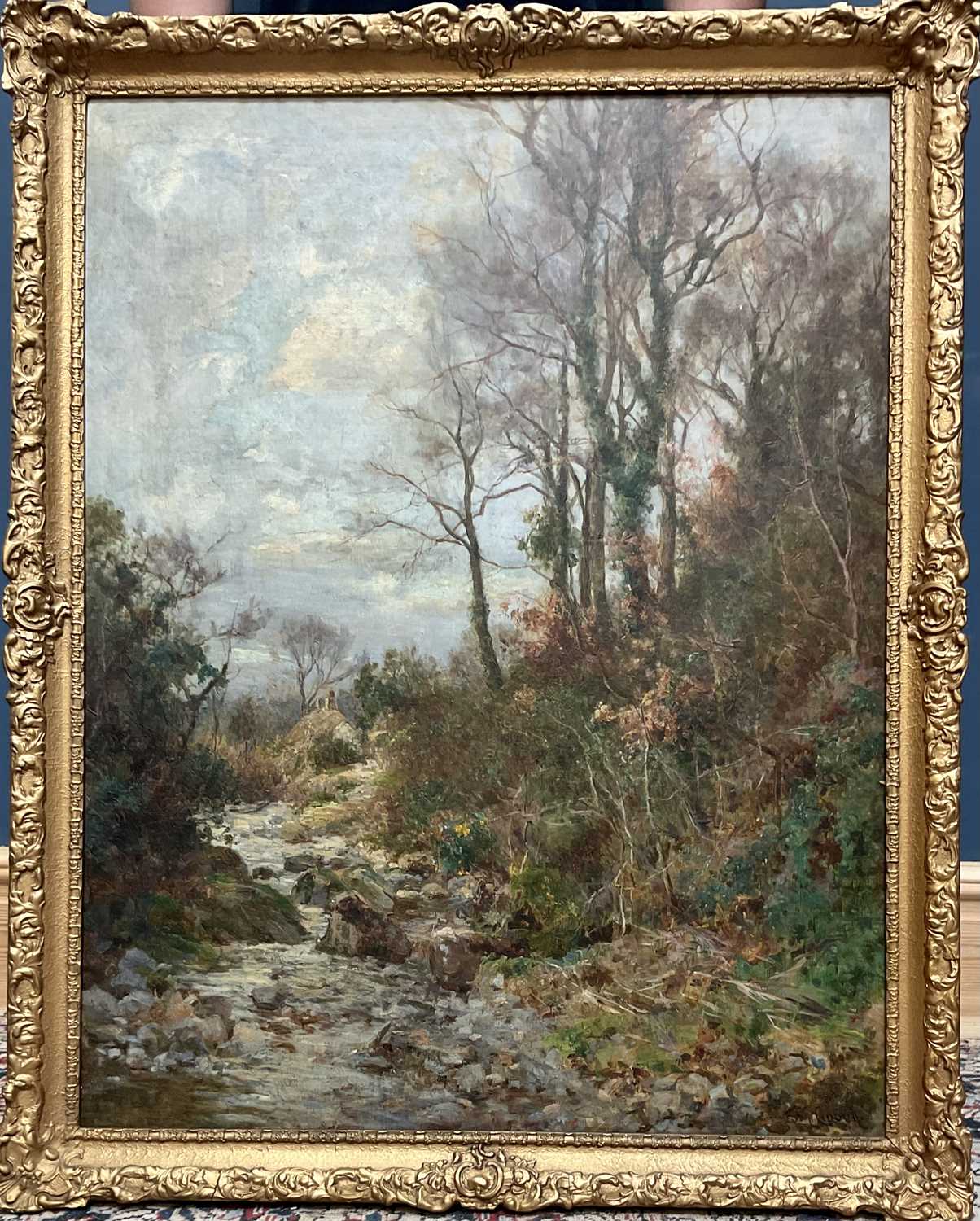 Lot 6146 - TOM CLOUGH (1867-1943) oil on canvas, river