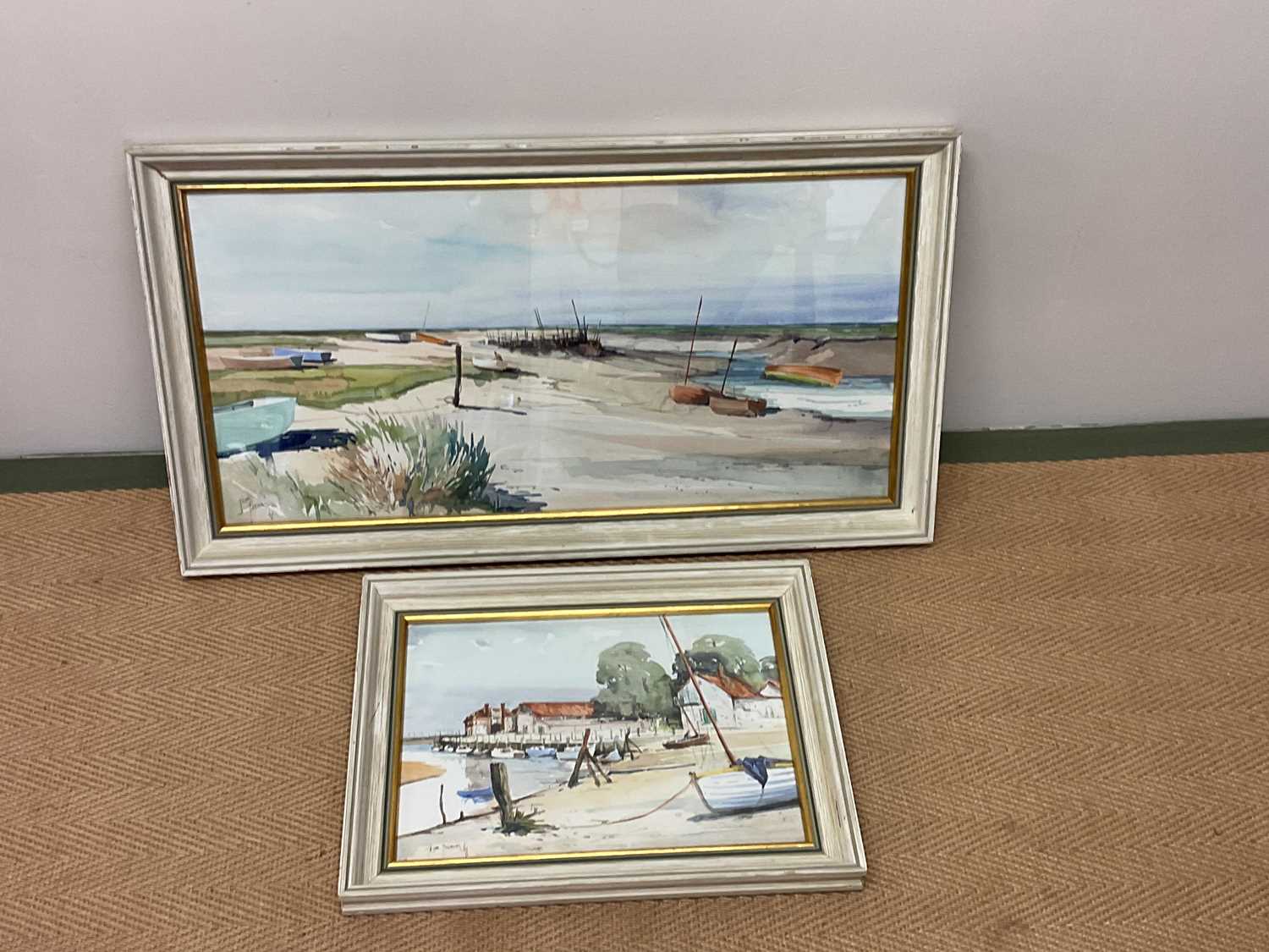 Lot 346 - JASON PARTNER; watercolour, beach scene with