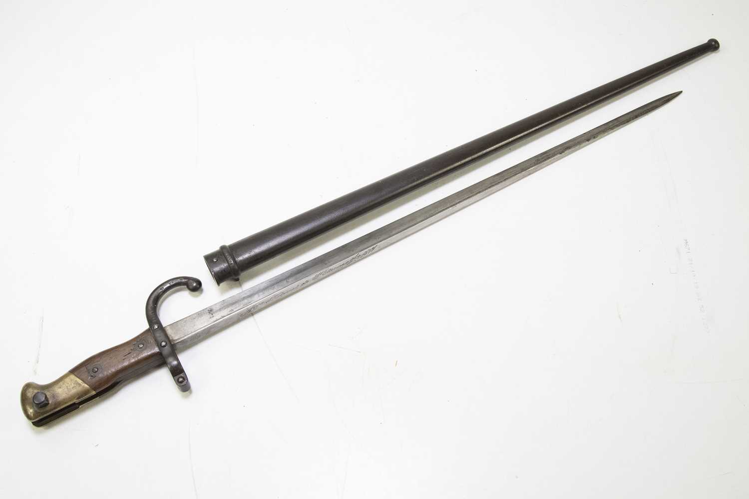 Lot 678 - A 19th century French bayonet, stamped to