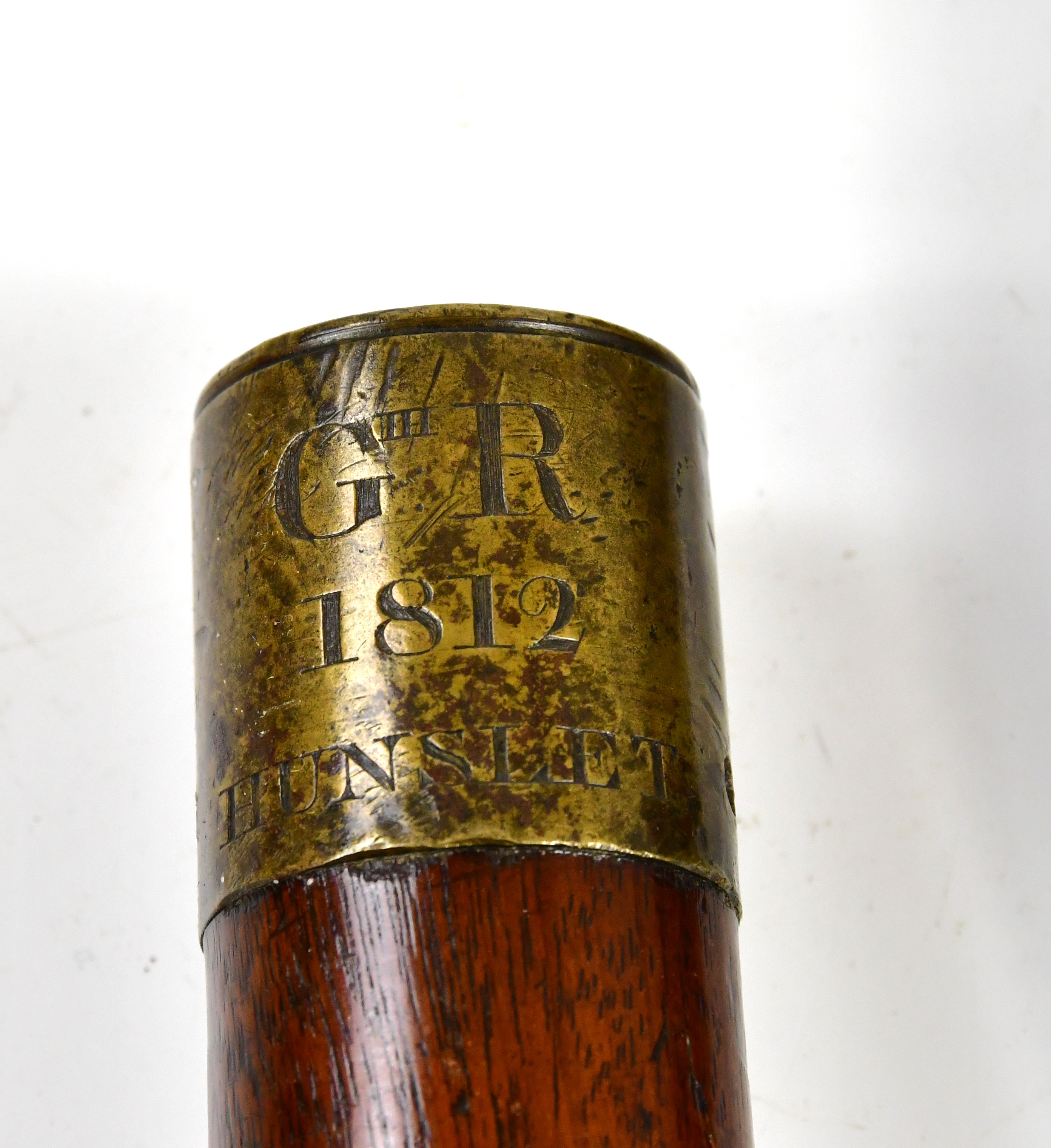 Lot 413 - A Georgian brass mounted truncheon inscribed