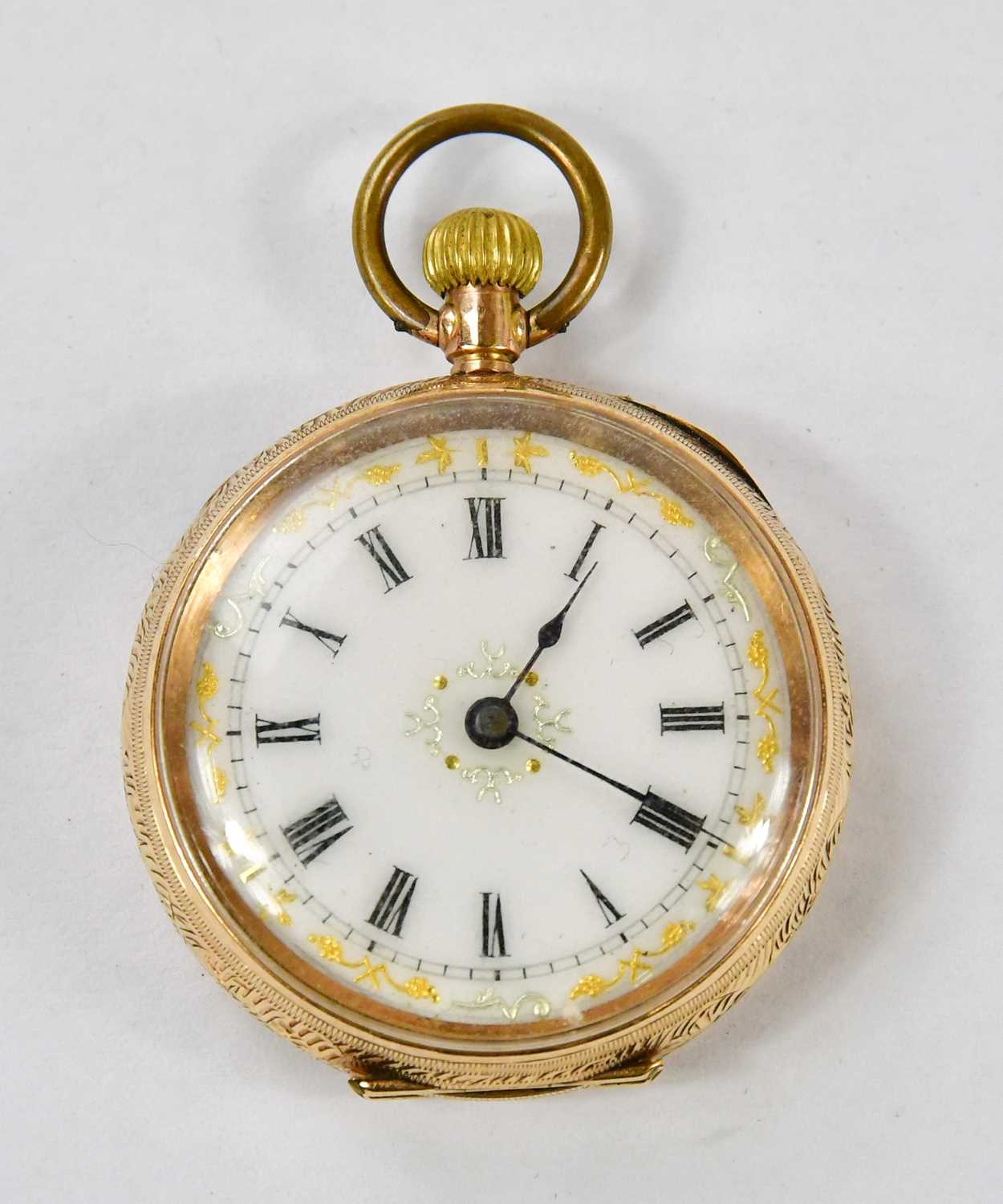 Lot 2196 - An open faced crown wind lady's pocket