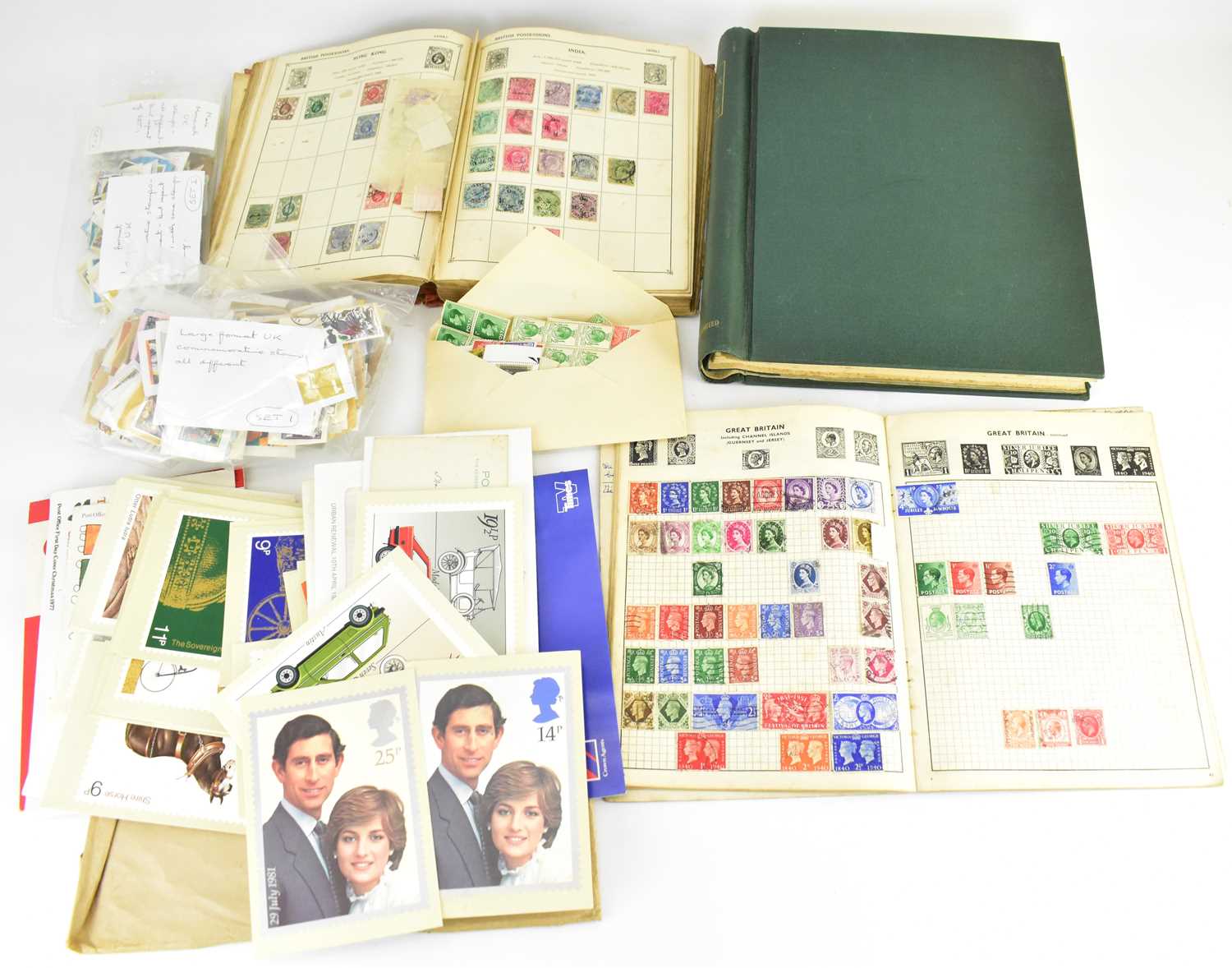 Lot 378 - Two hobby stamp albums, various packets of