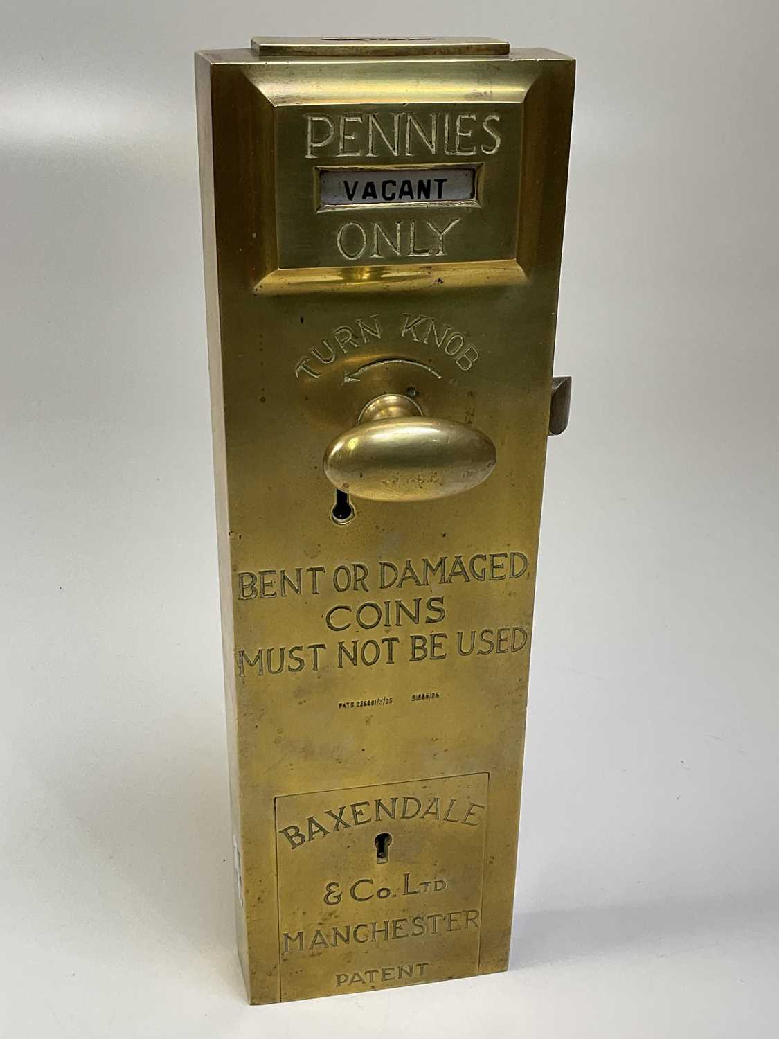 Lot 100 - A Baxendale and Co 'spend a penny' brass
