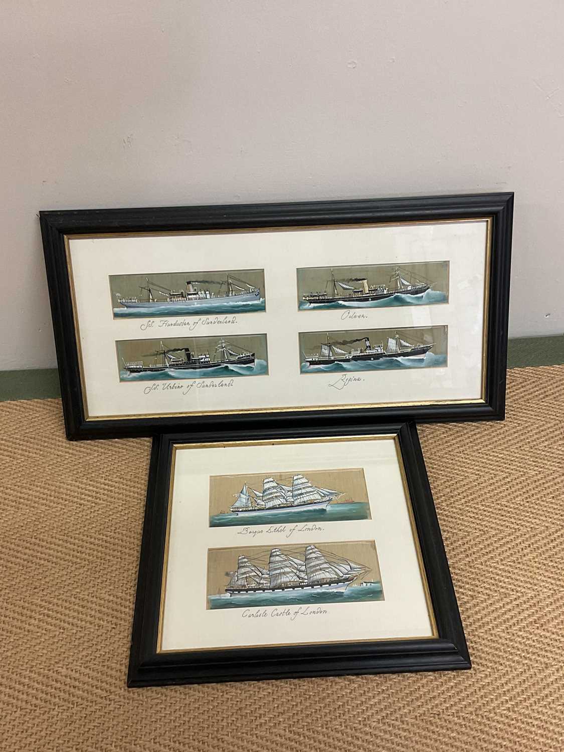 Lot 288 - MARITIME INTEREST; two silk pictures