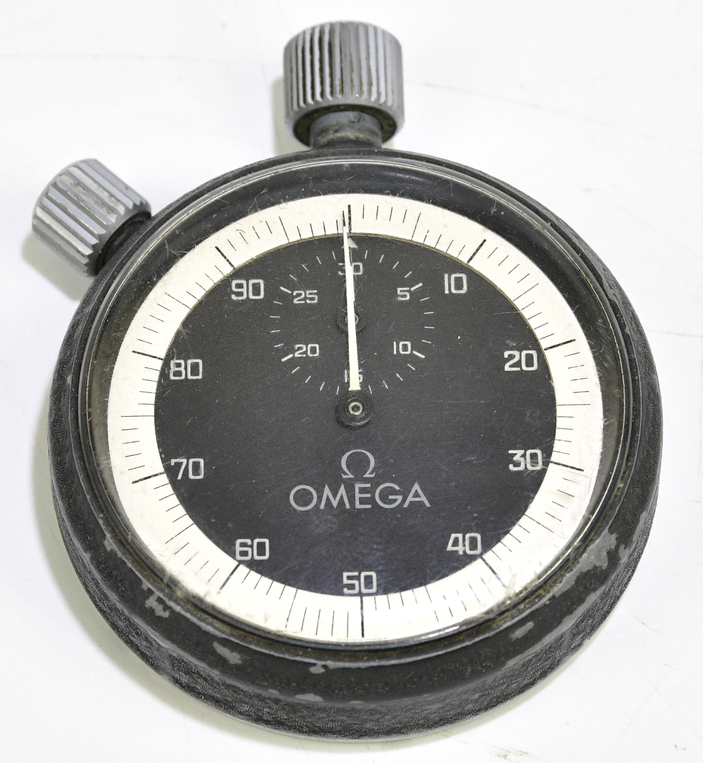 Lot 2194 - OMEGA; a stopwatch, with Arabic numbers and