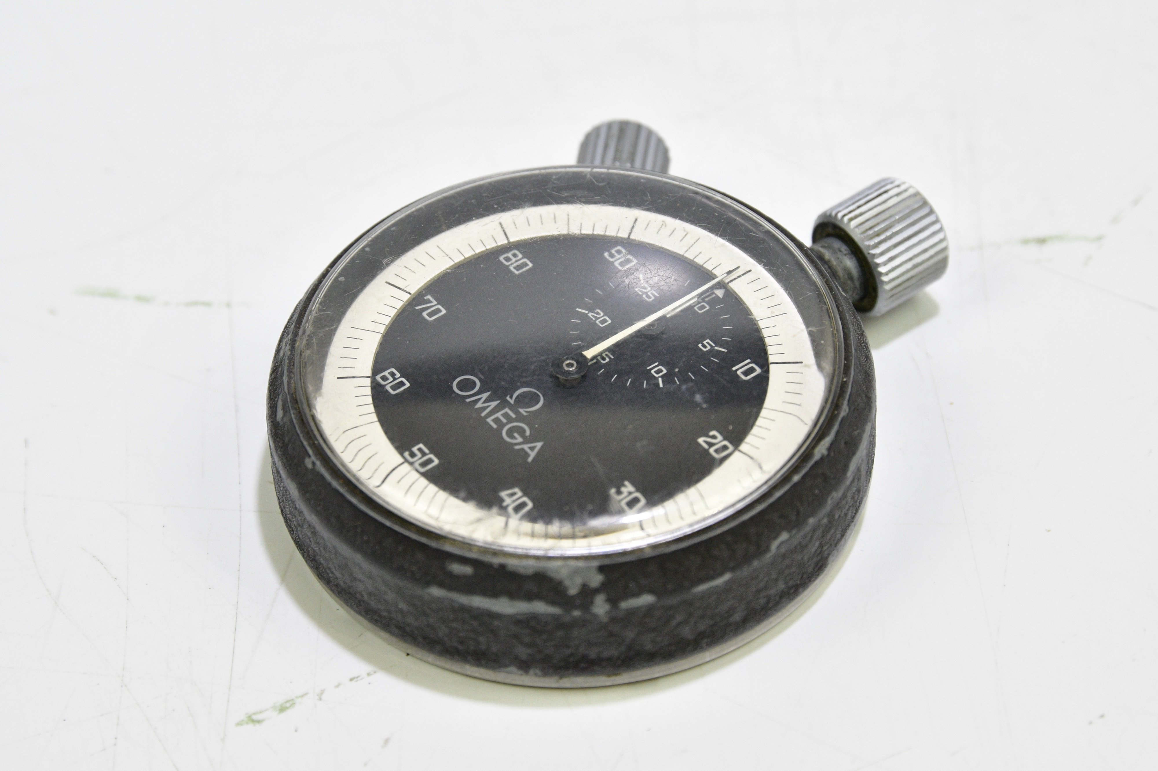 Lot 2194 - OMEGA; a stopwatch, with Arabic numbers and
